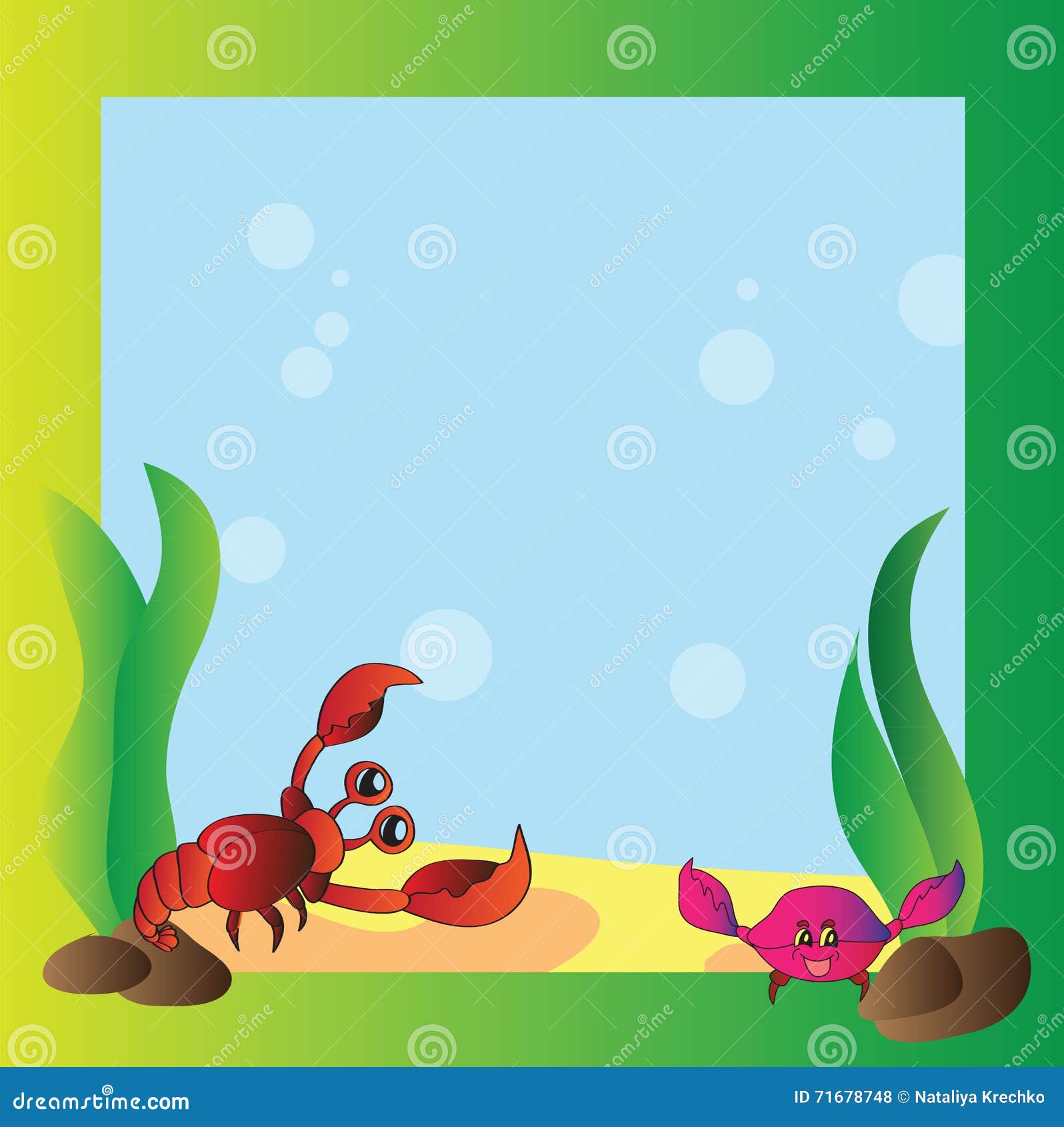 Frame - marine life stock vector. Illustration of background - 71678748