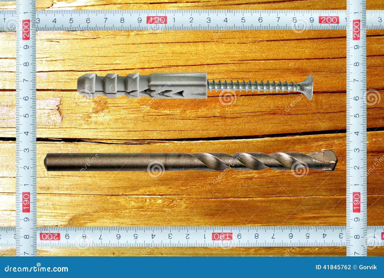 Frame with a Measuring Ruler and Tools Inside Against Texture of Stock ...