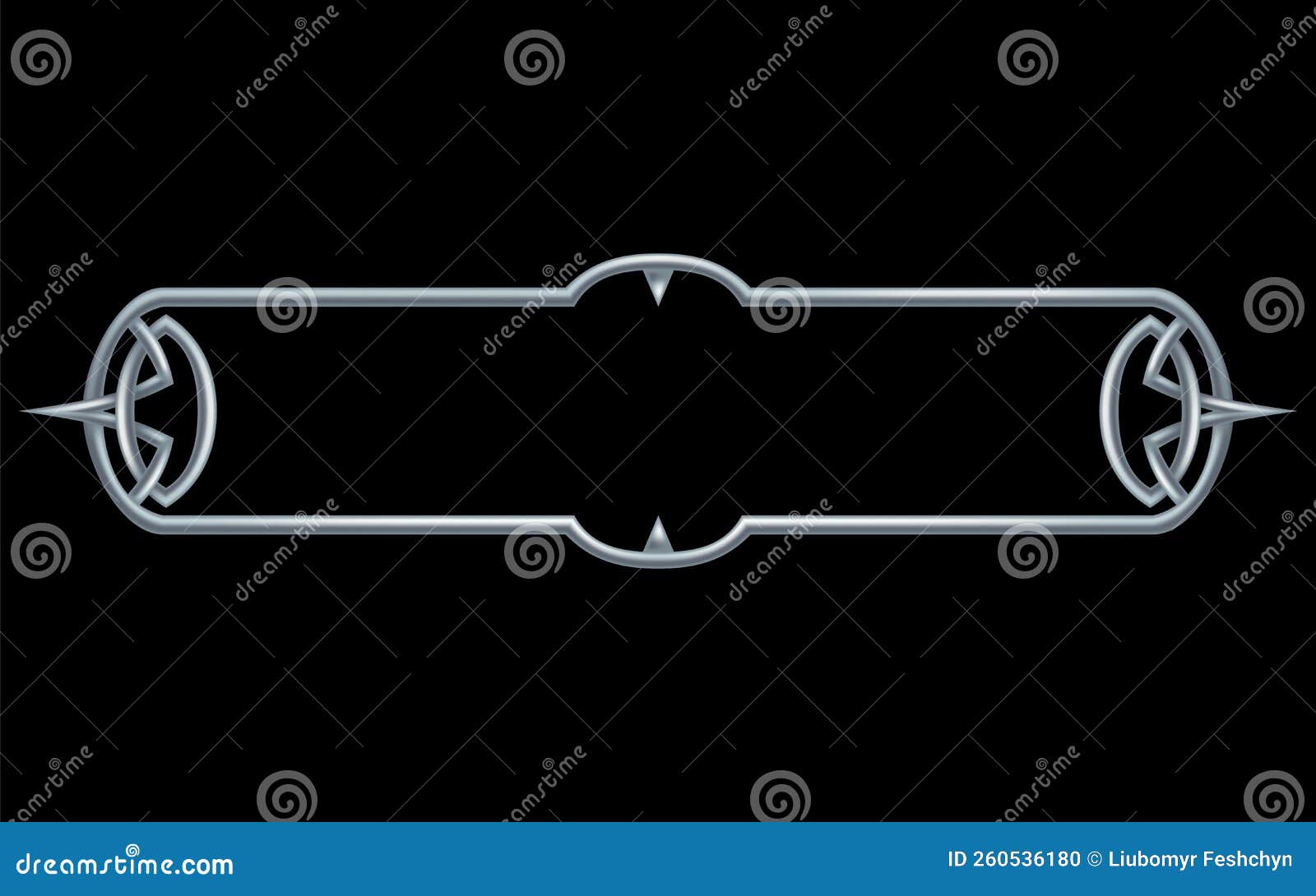 Frame Medieval Game Ui. Metallic Title Banner or Decorative Border ...