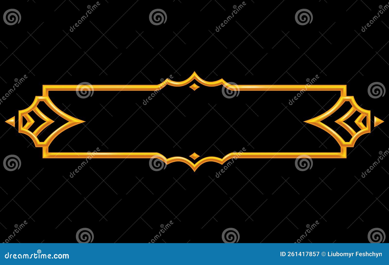 Frame Medieval Game Ui. Metallic Title Banner or Decorative Border ...