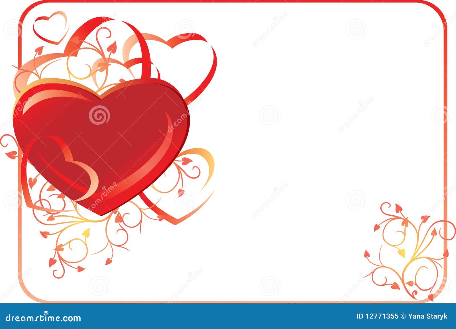 Frame met hart vector illustratie. Illustration of viering - 12771355