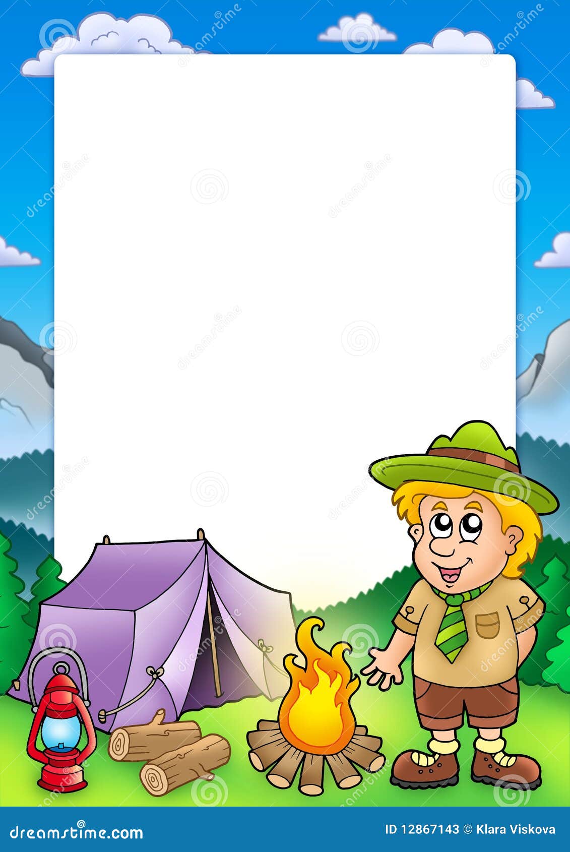 Frame met kleine verkenner stock illustratie. Illustration of ontwerp ...