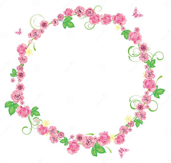 Frame met rozen vector illustratie. Illustration of gevormd - 7846717