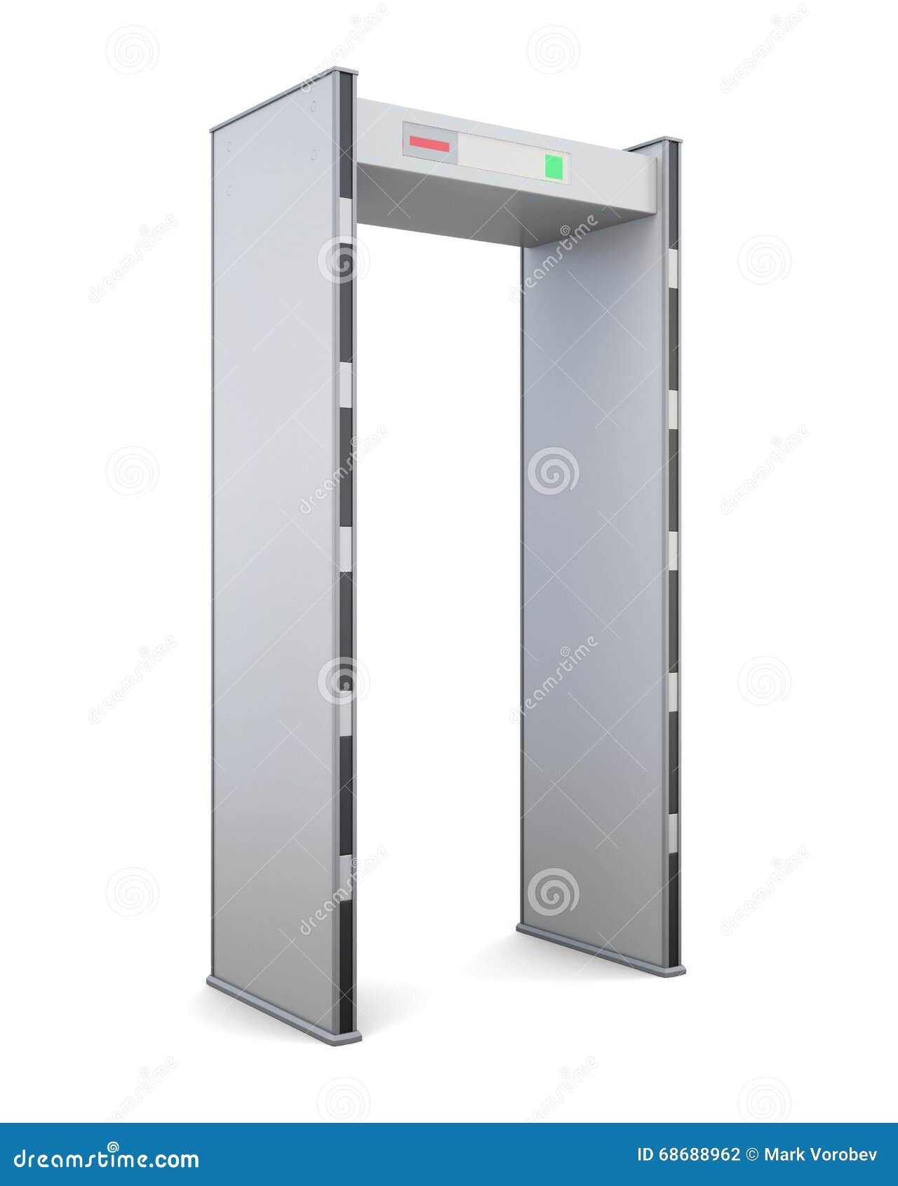 Frame of the Metal Detector on White Background. 3d Ren Stock ...