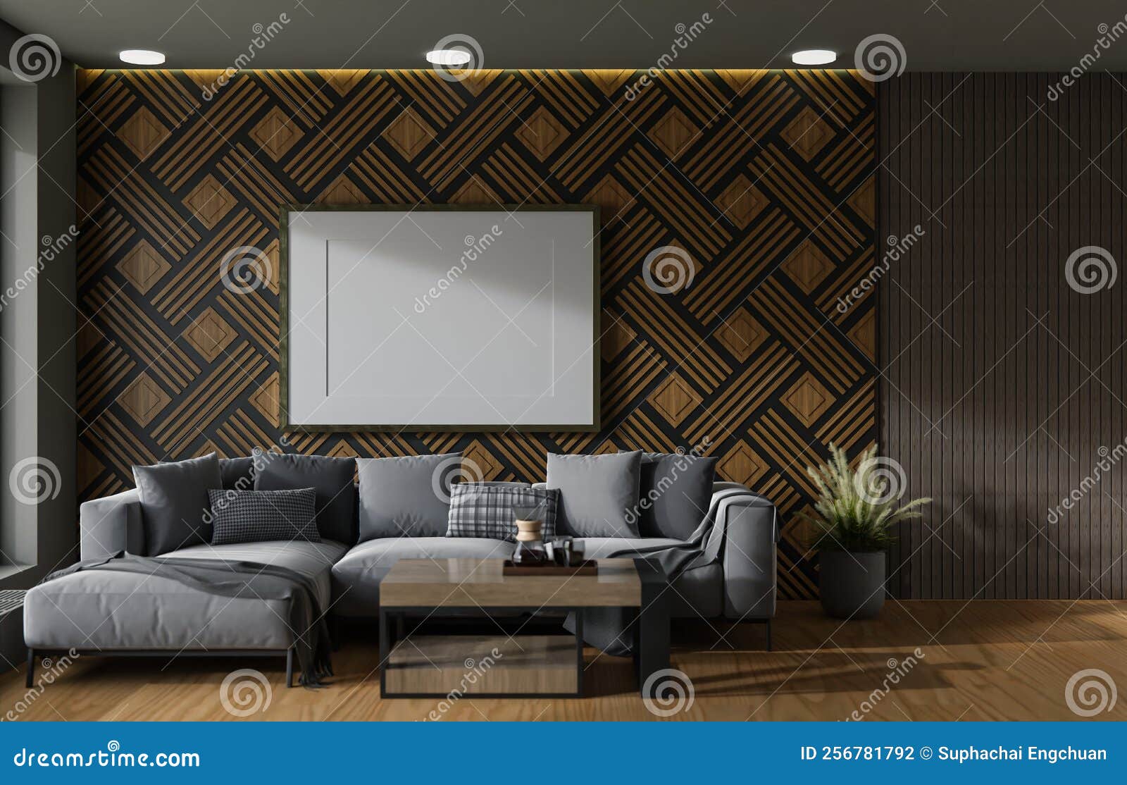 Frame Minimal Room and Decoration Copy Space - 3D Rendering Stock ...