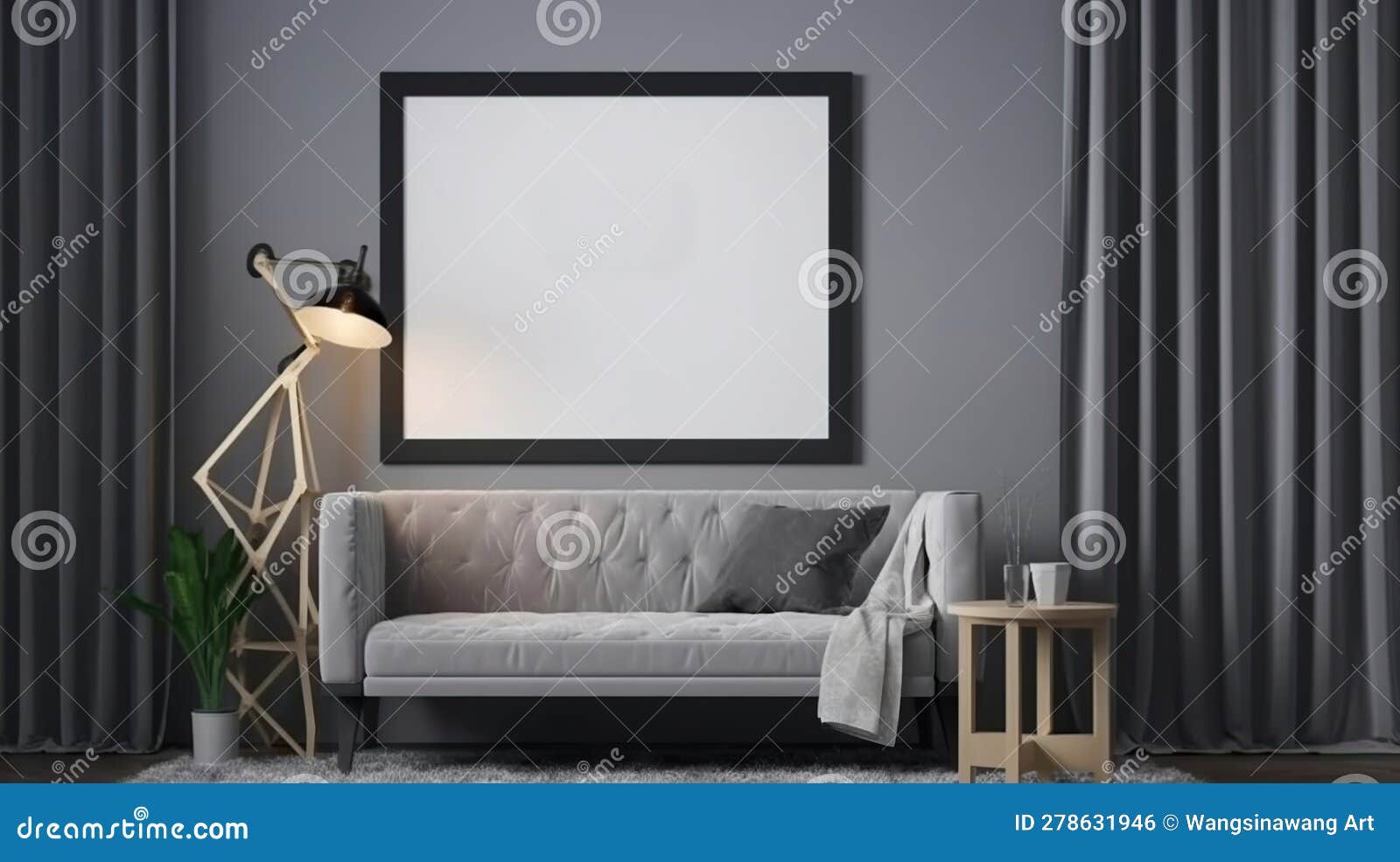 Frame Mockup in Modern Home Interior Background , Ai Geneated Image ...