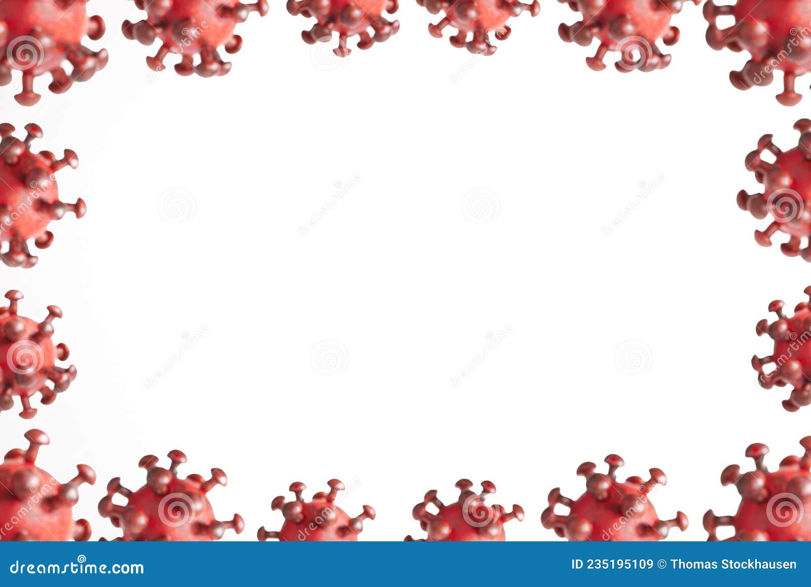 Frame of Model Corona Virus, Covid-19, Red on White Background Stock ...