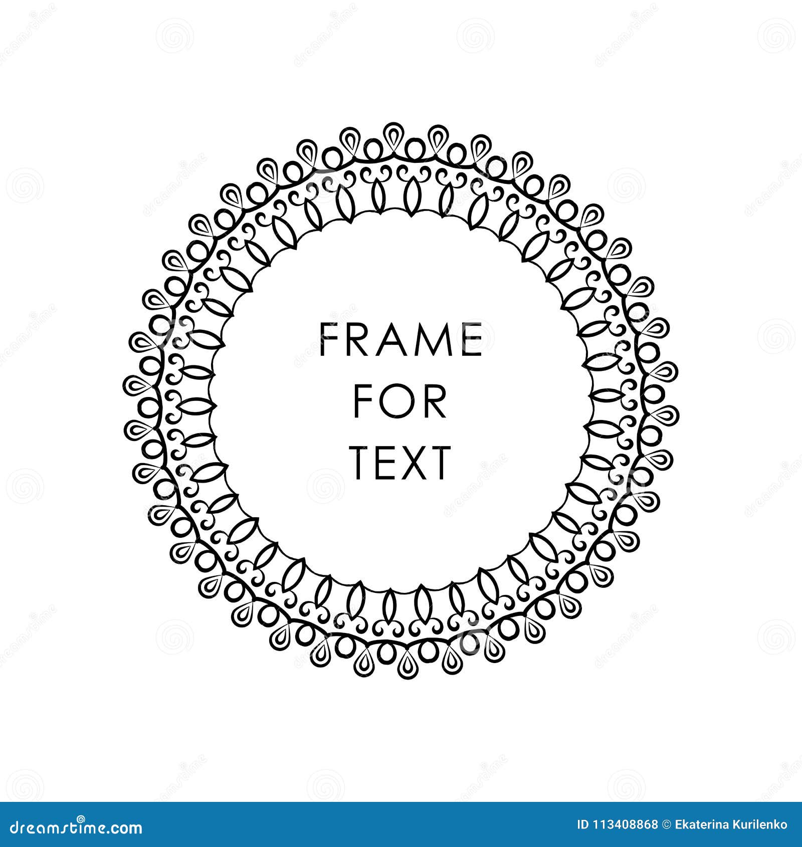 Frame in Modern Outline Style Stock Vector - Illustration of decorative ...