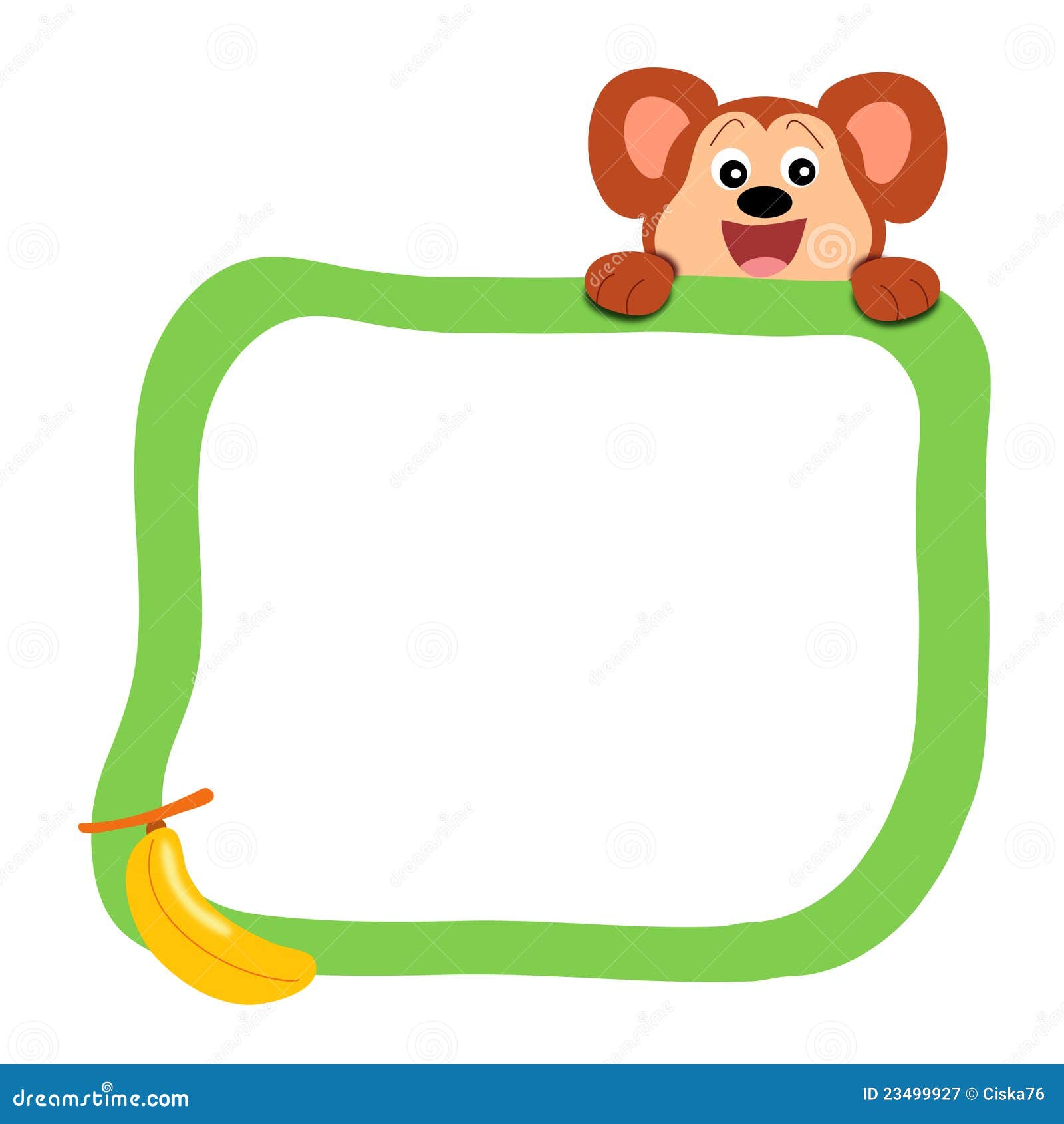 Frame with monkey stock illustration. Illustration of wishes - 23499927
