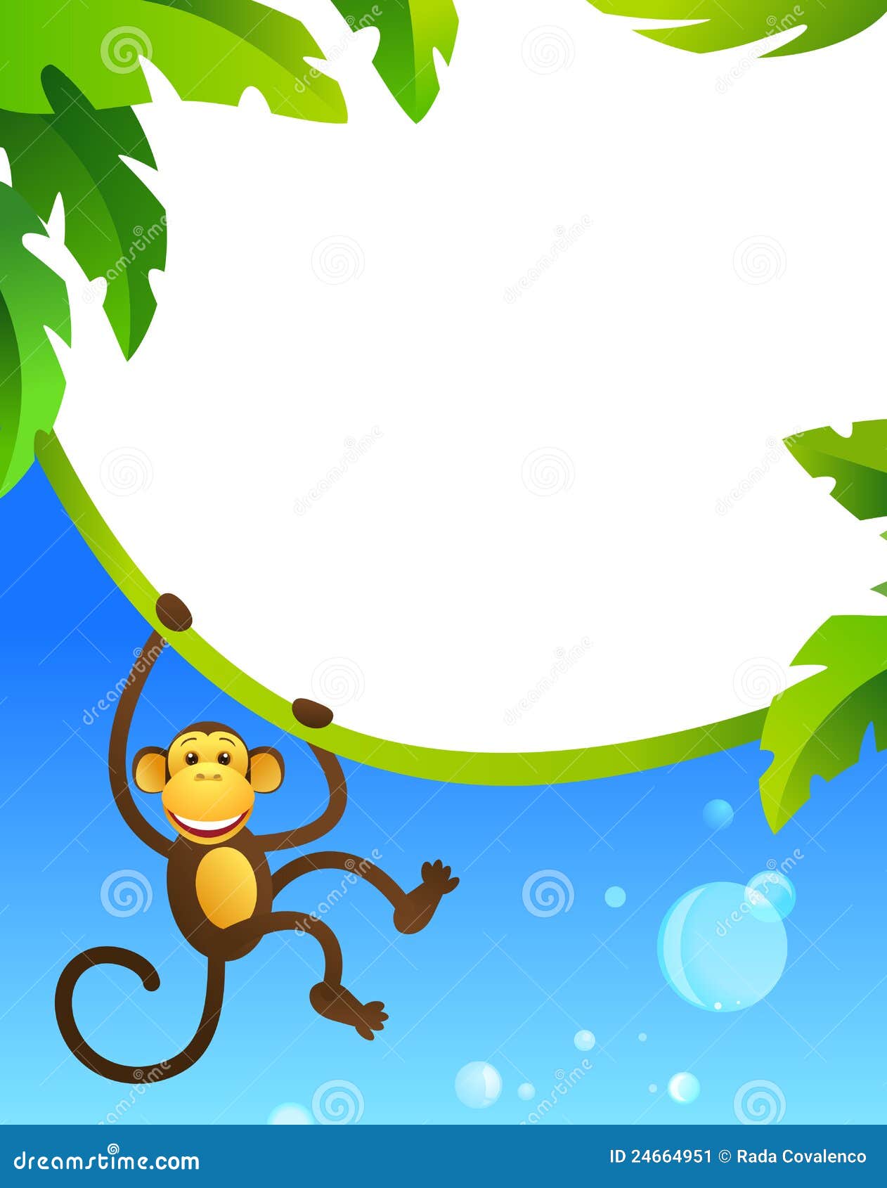 Frame with monkey stock vector. Illustration of party - 24664951