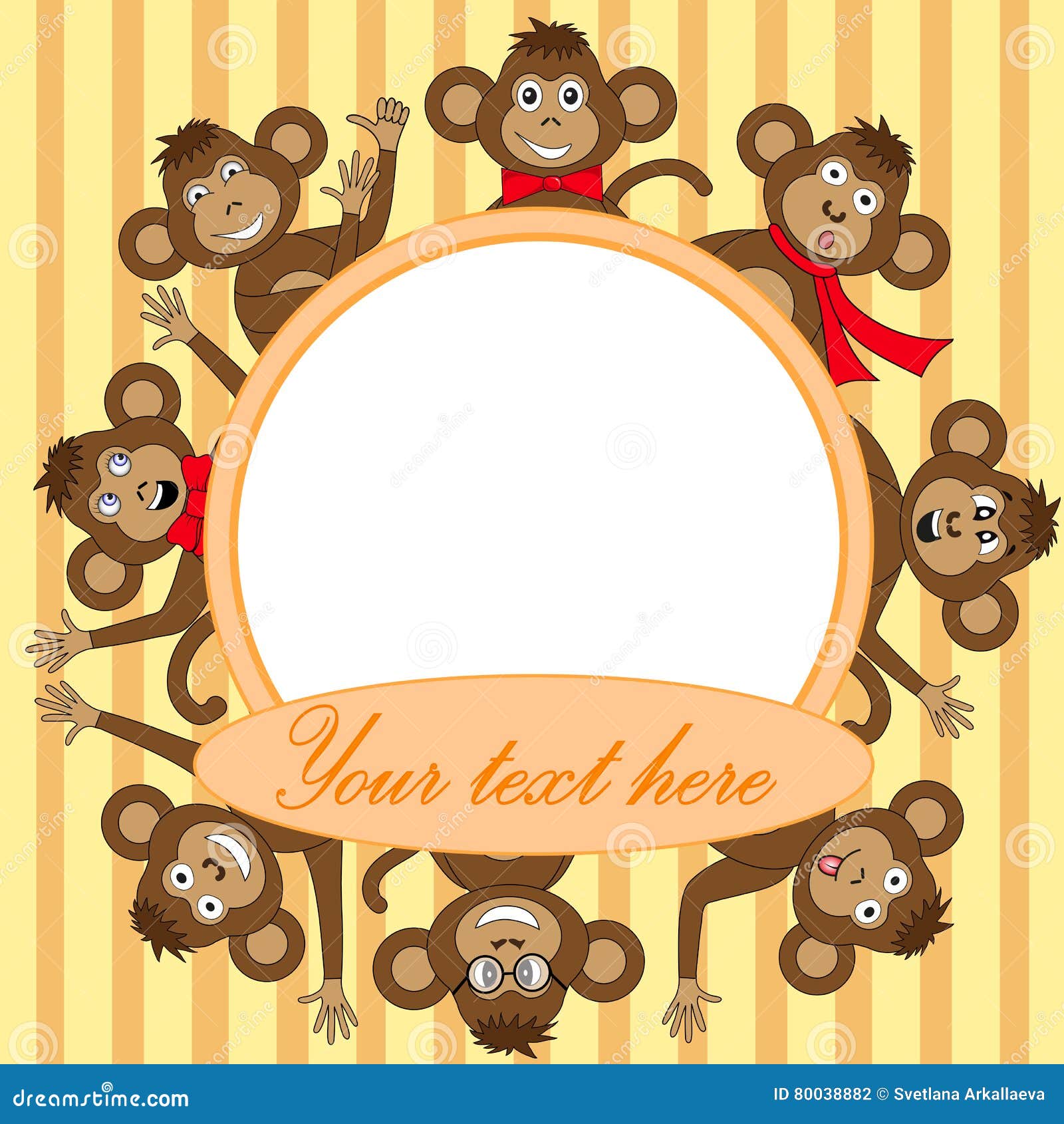 Frame with Monkey EPS 10 in Stock Illustration - Illustration of flyer ...