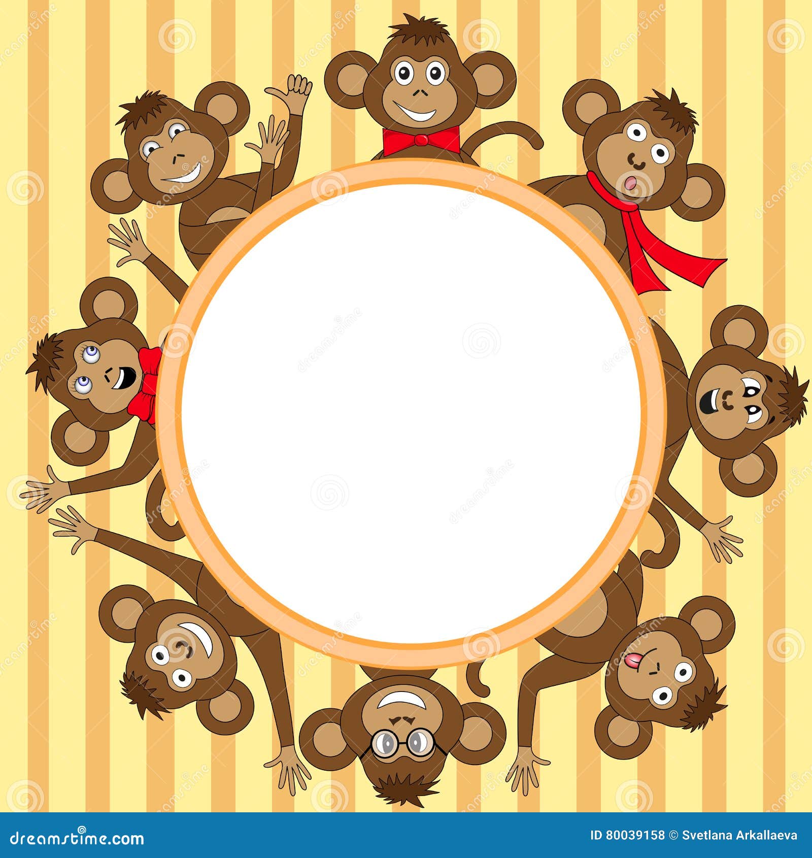 Frame with Monkey EPS 10 in Stock Illustration - Illustration of ...