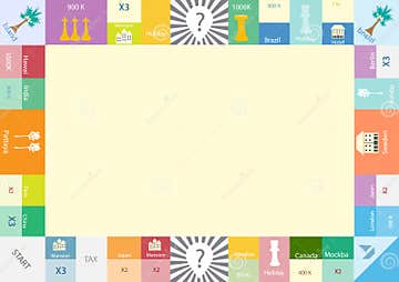 Frame of Monopoly Board Game ,Funny Frame for Children Stock ...