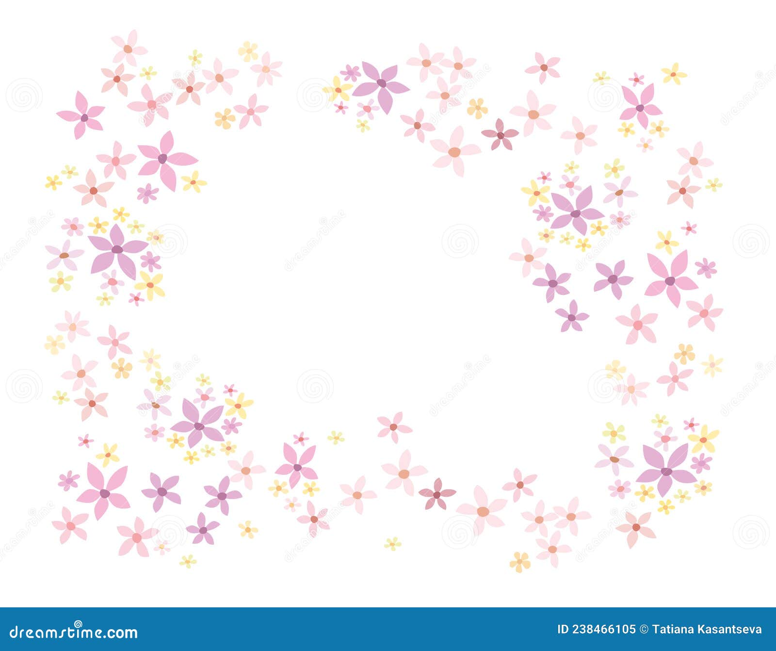 Frame of Multi-colored Stylized Flowers Stock Vector - Illustration of ...