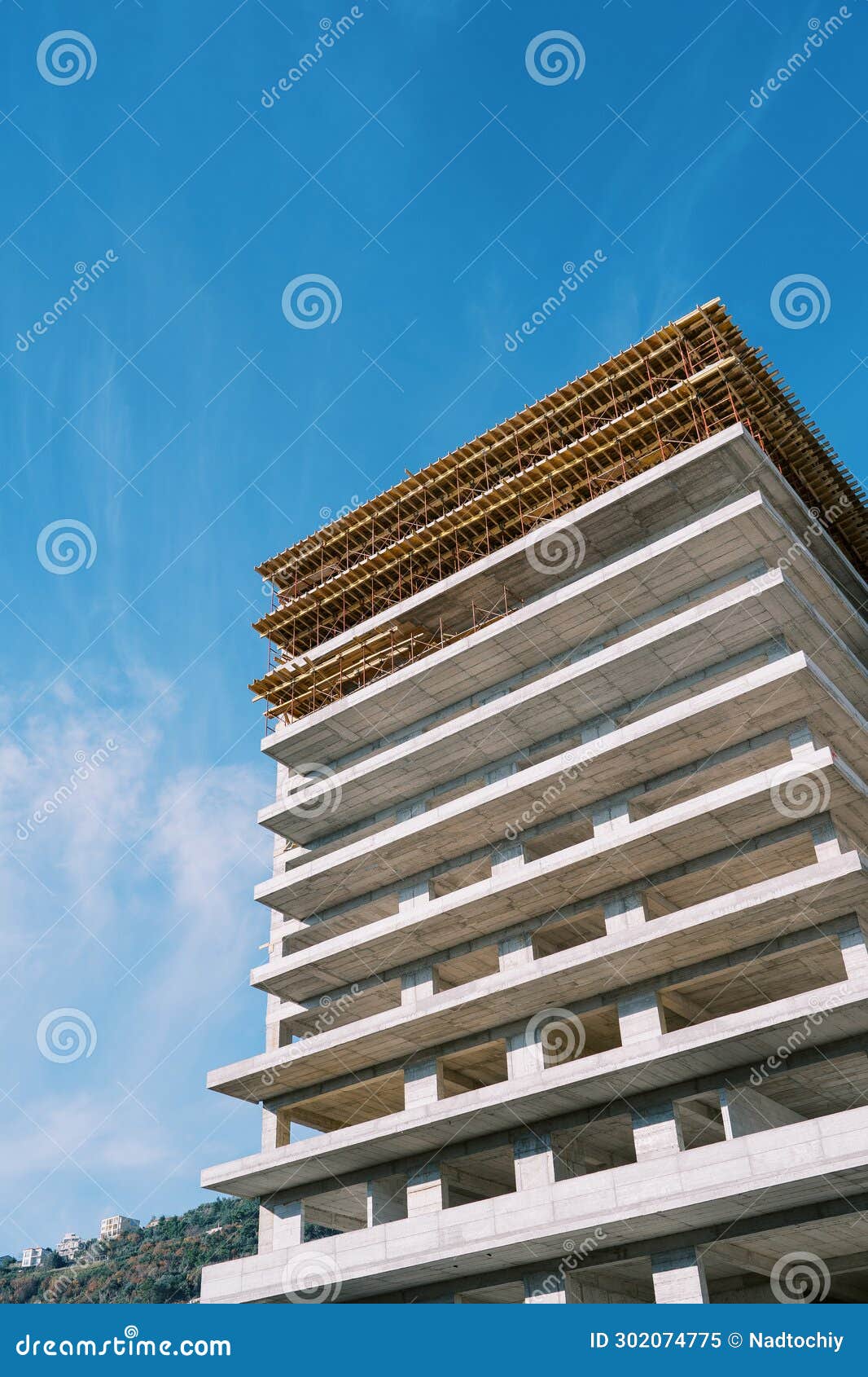 Frame of a Multi-storey Building Under Construction in a Wooden Crate ...