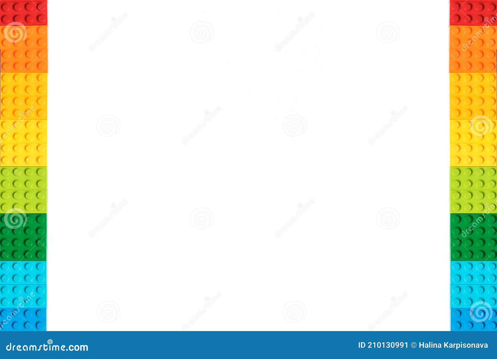 Frame of Multicolor Lego Constructor Bricks on White Background ...