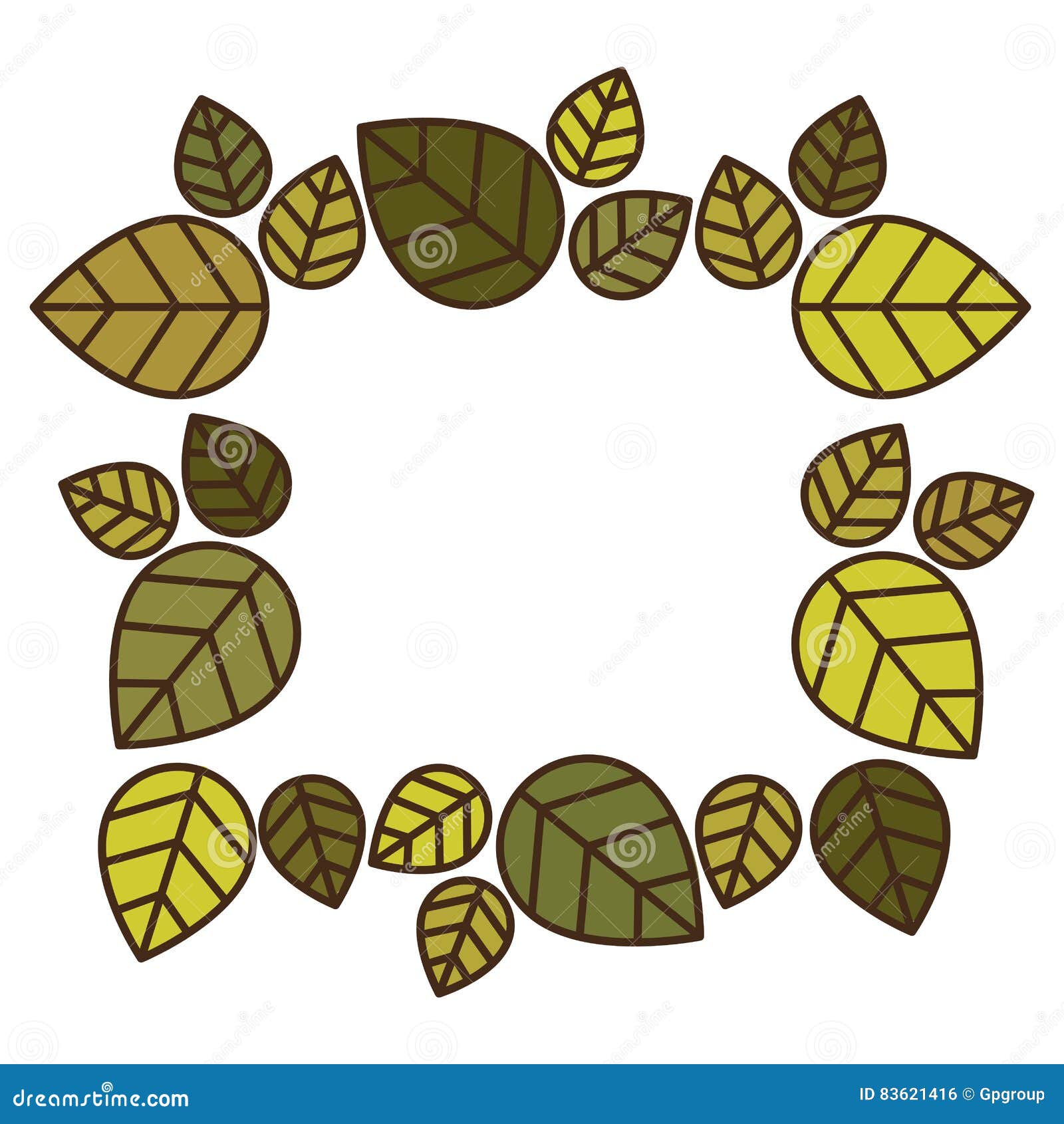 Frame with Multiple Green Leaves Stock Vector - Illustration of ...