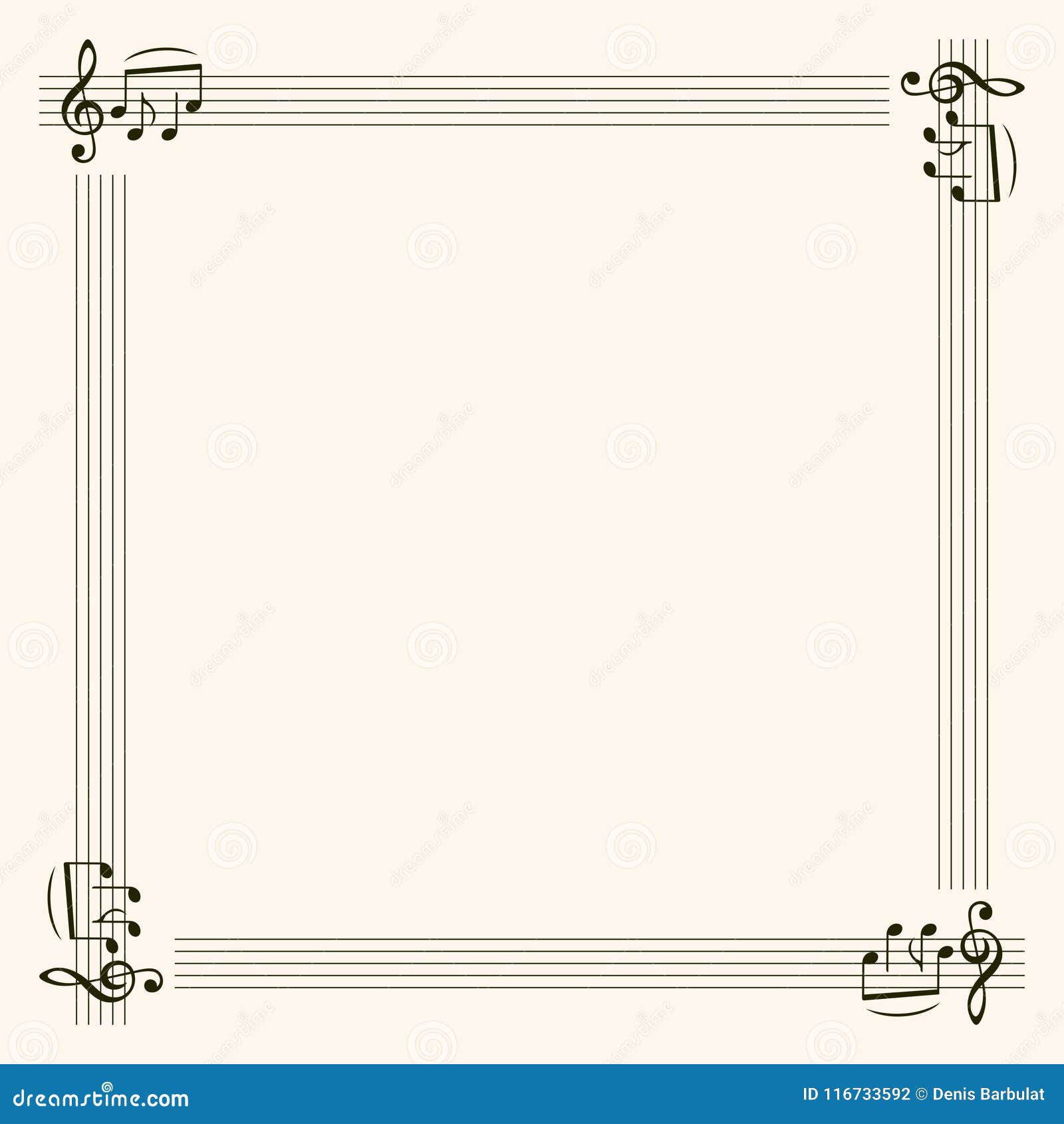 Frame with music note stock vector. Illustration of frame - 116733592