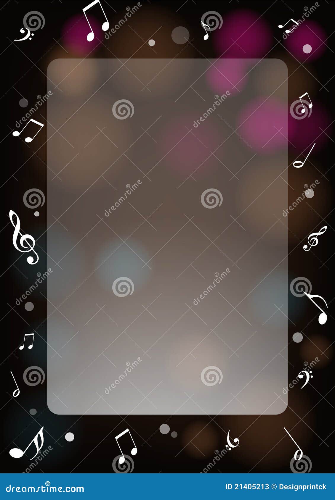 Frame with music notes stock vector. Illustration of composition - 21405213