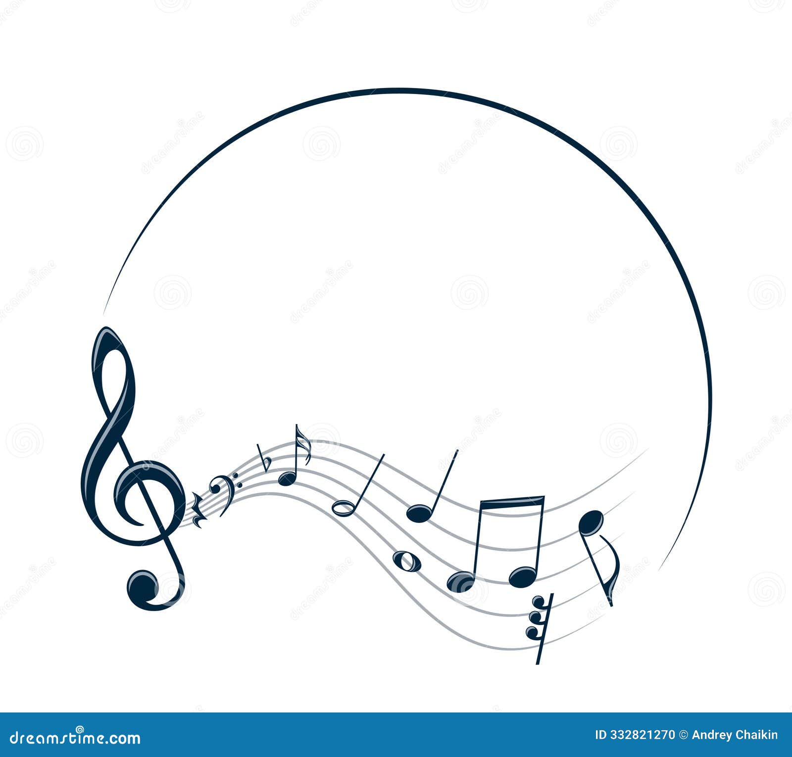 Frame with music notes. stock vector. Illustration of frame - 332821270