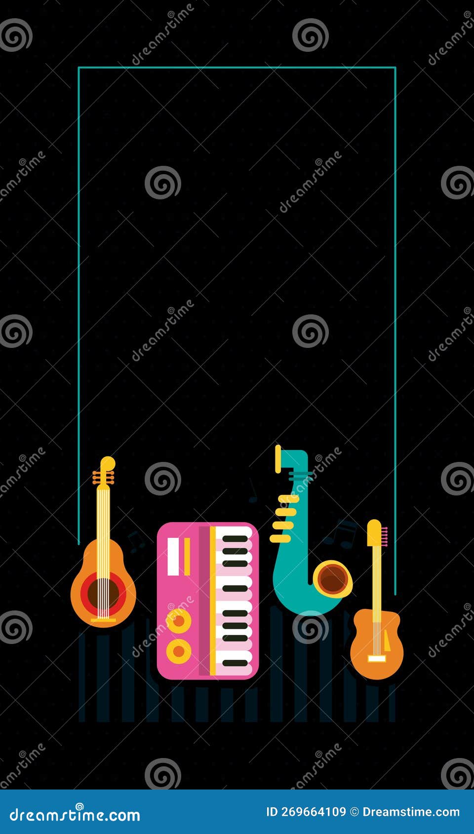 Frame with Musical Instruments Stock Vector - Illustration of play ...
