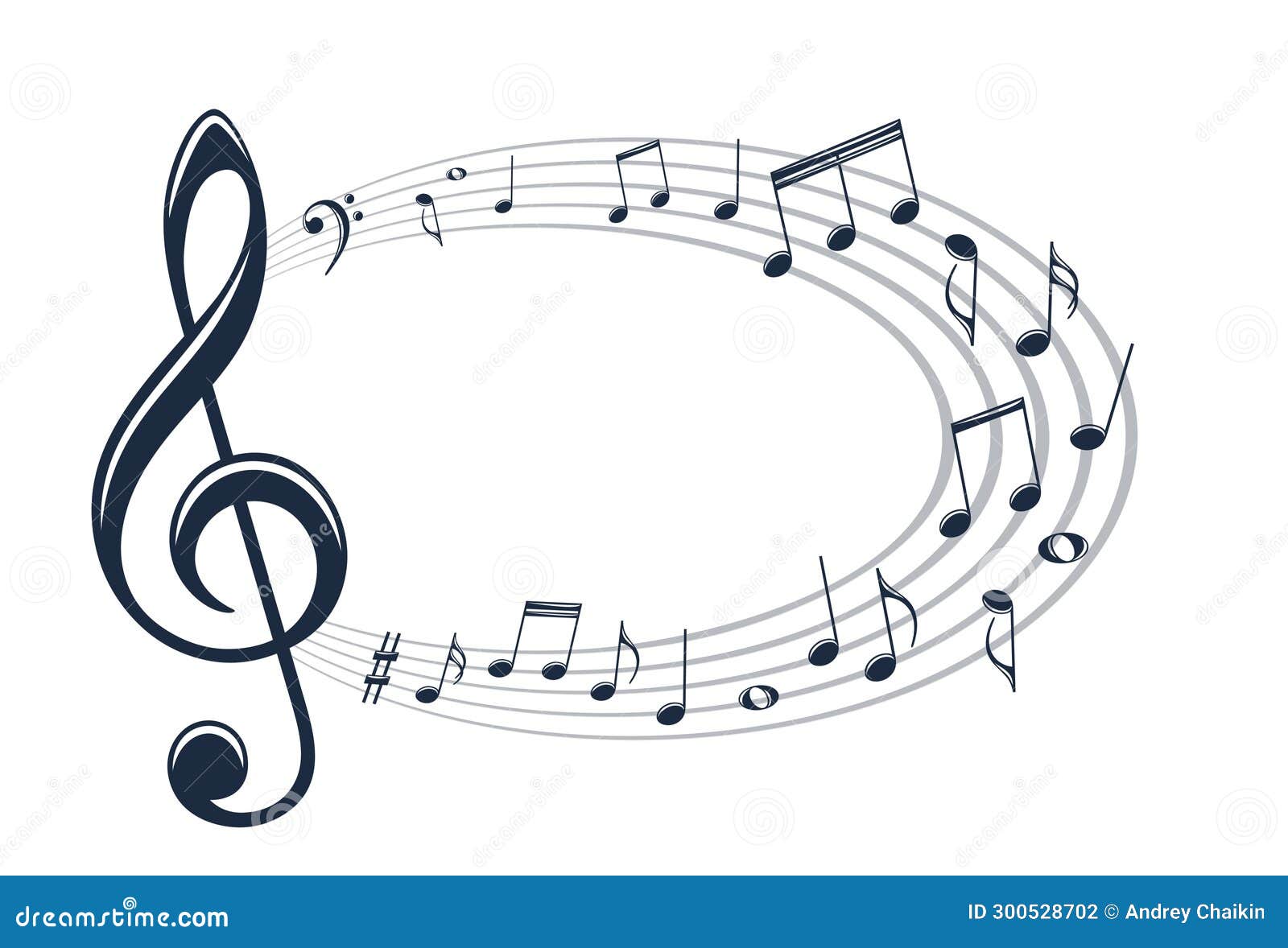 Frame with musical notes. stock vector. Illustration of frame - 300528702