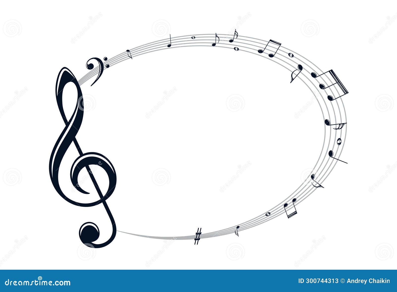 Frame with musical notes. stock vector. Illustration of sound - 300744313