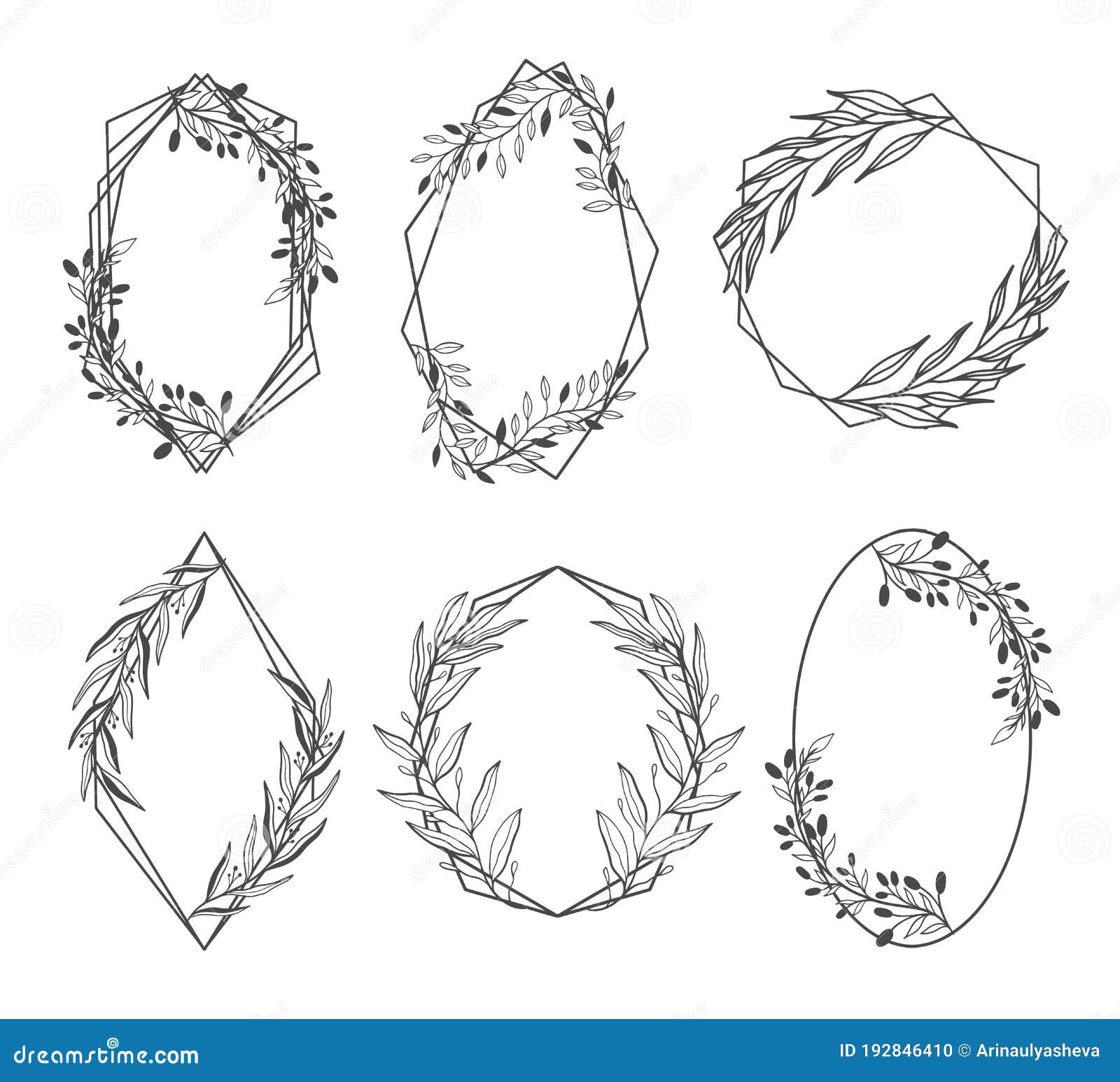 Frame Naturel Flora. Wreath Branch Line Elegant Stock Illustration ... Frame Naturel Flora. Wreath Branch Line Elegant Stock Illustration ...