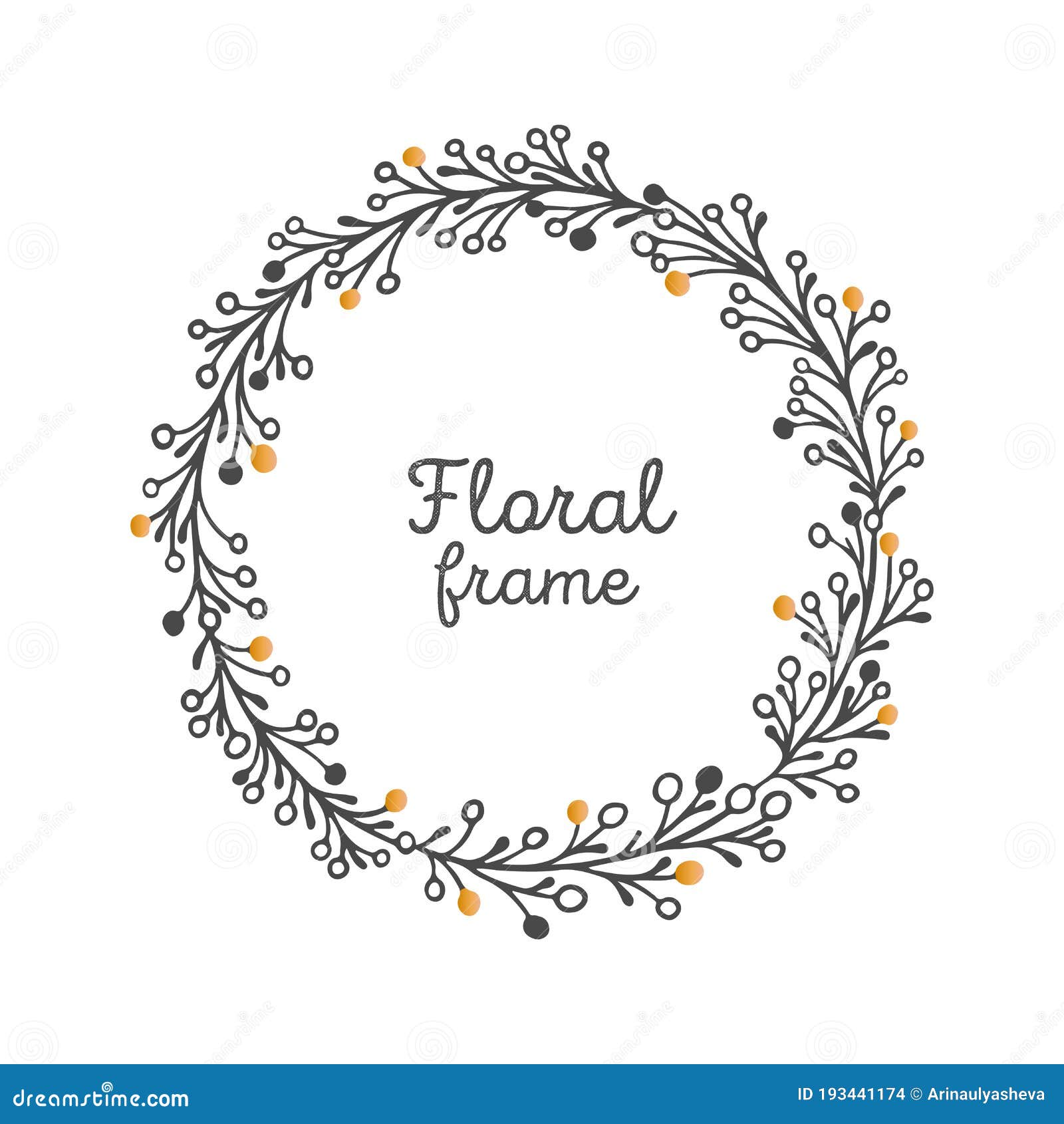 Frame Naturel Flora. Wreath Branch Line Elegant Stock Illustration ... Frame Naturel Flora. Wreath Branch Line Elegant Stock Illustration ...