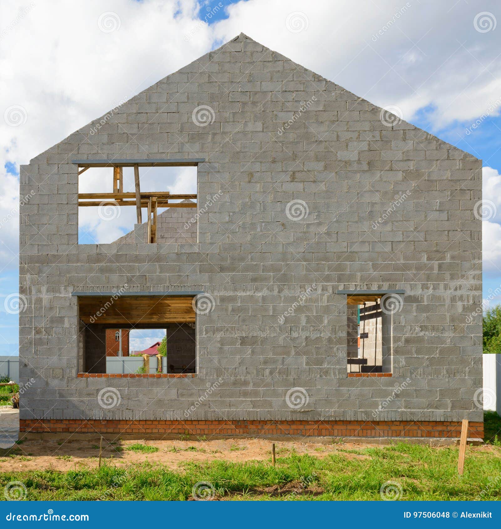 The frame of a new house stock photo. Image of brickwork - 97506048