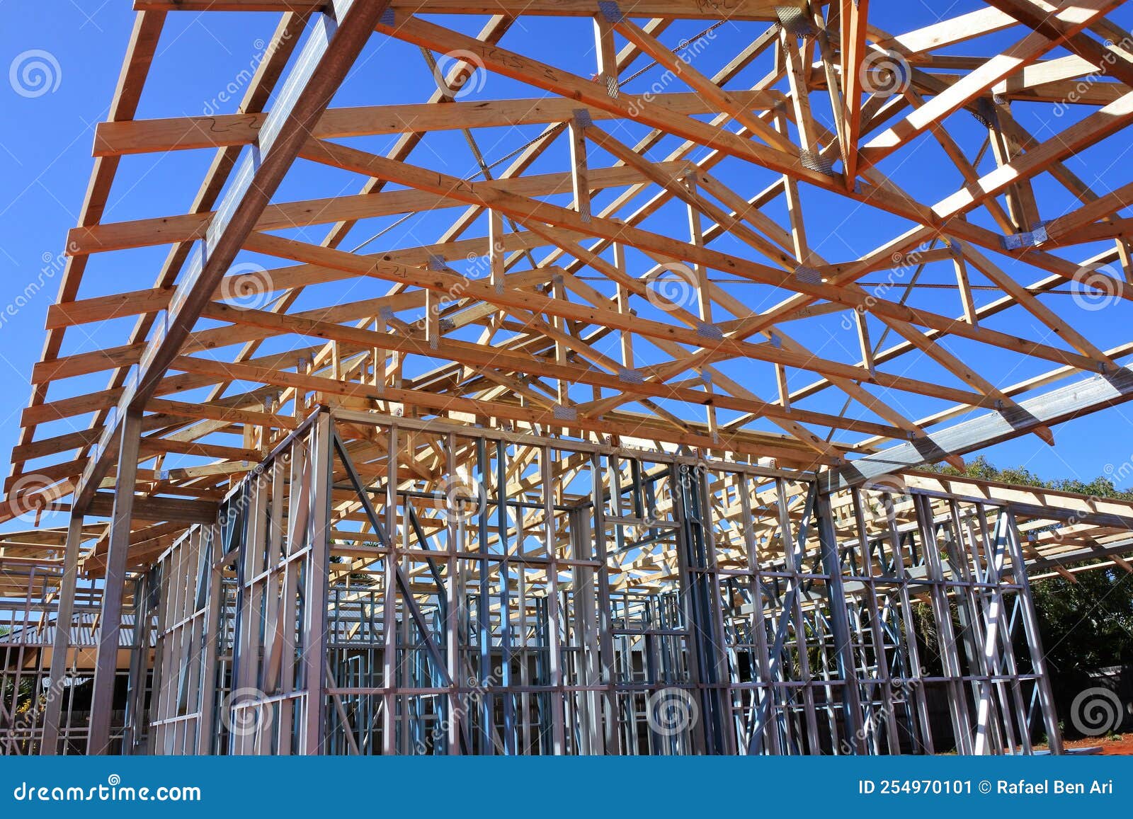 Frame of a New Modern House Stock Image - Image of material, building ...