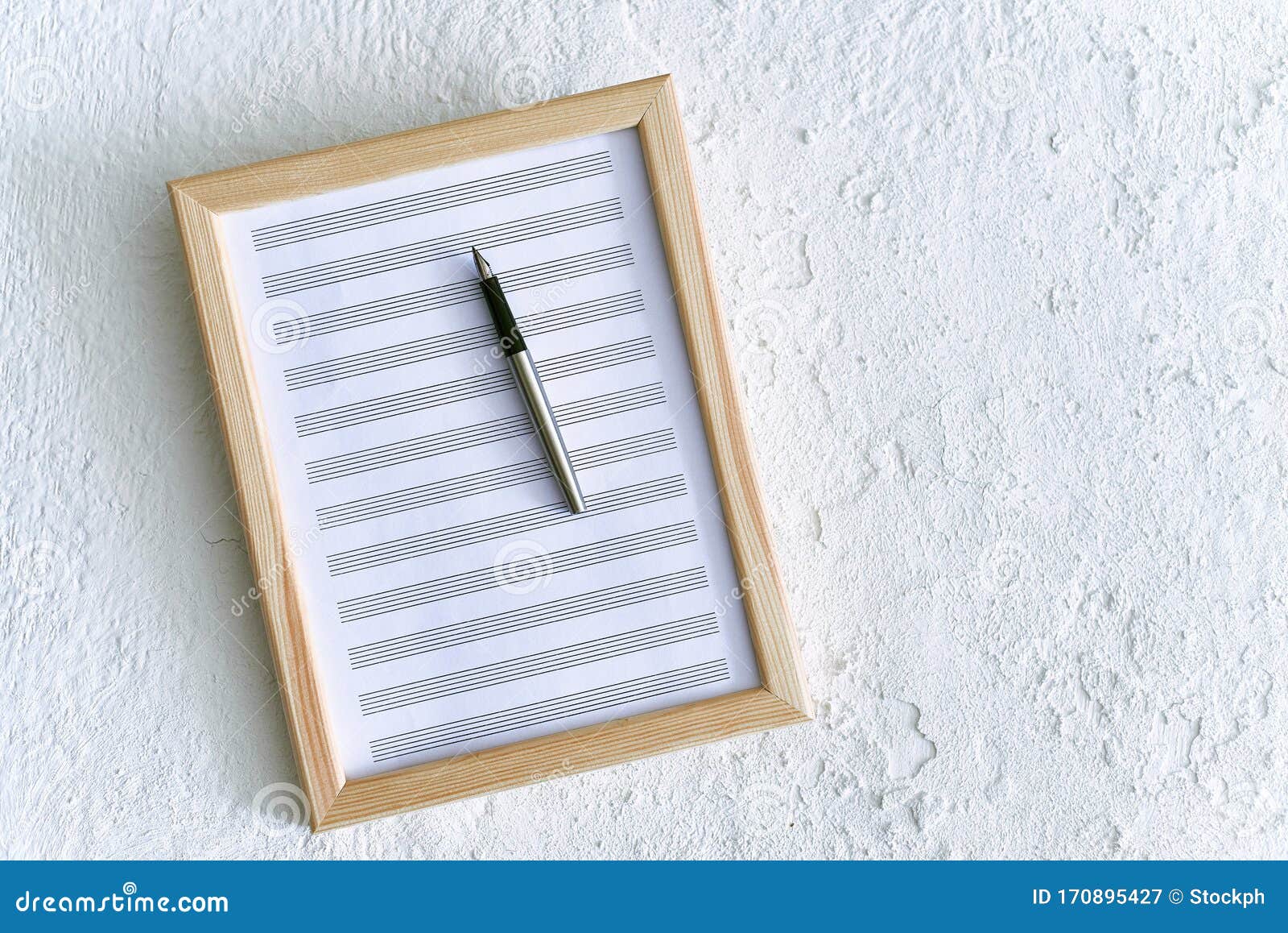 Frame with Notes Hanging on a White Wall Stock Image - Image of ...