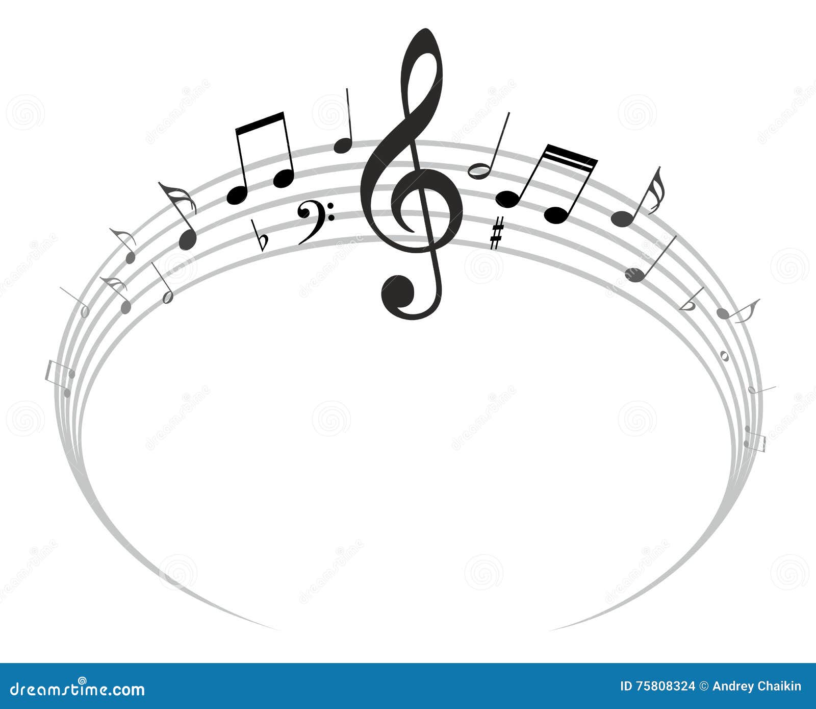 Frame with notes. stock vector. Illustration of round - 75808324