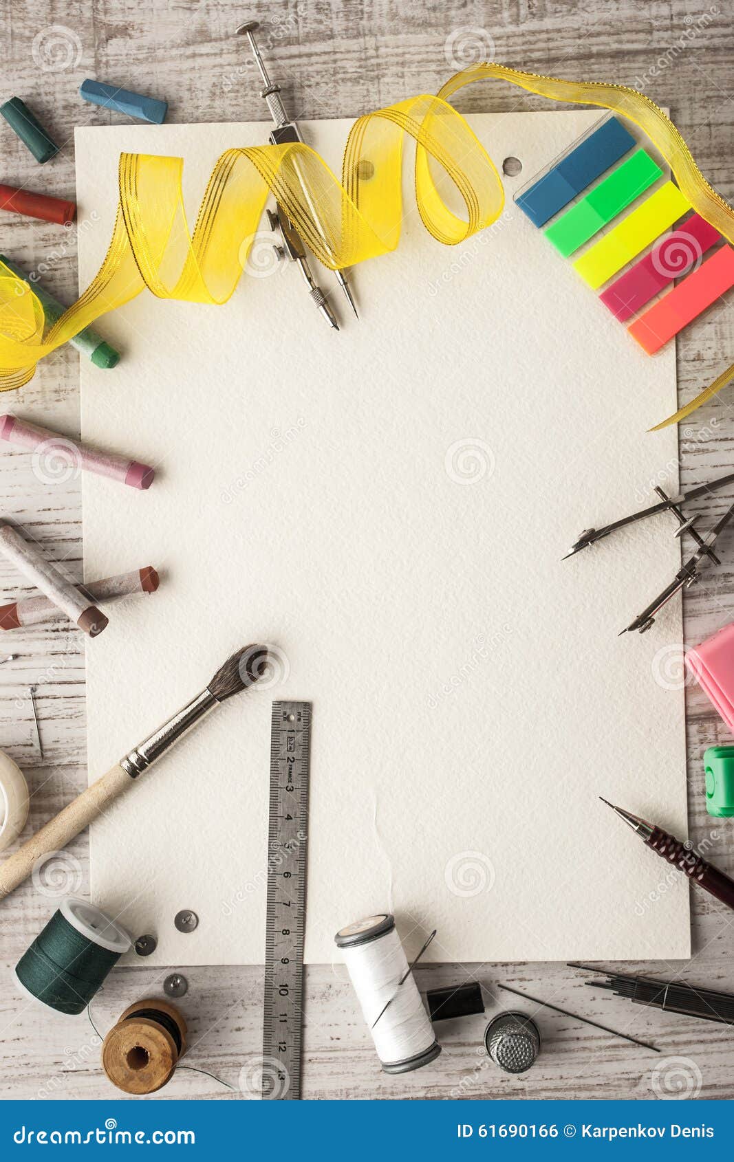 Frame of the Objects for Creativity Vertical Stock Photo - Image of ...