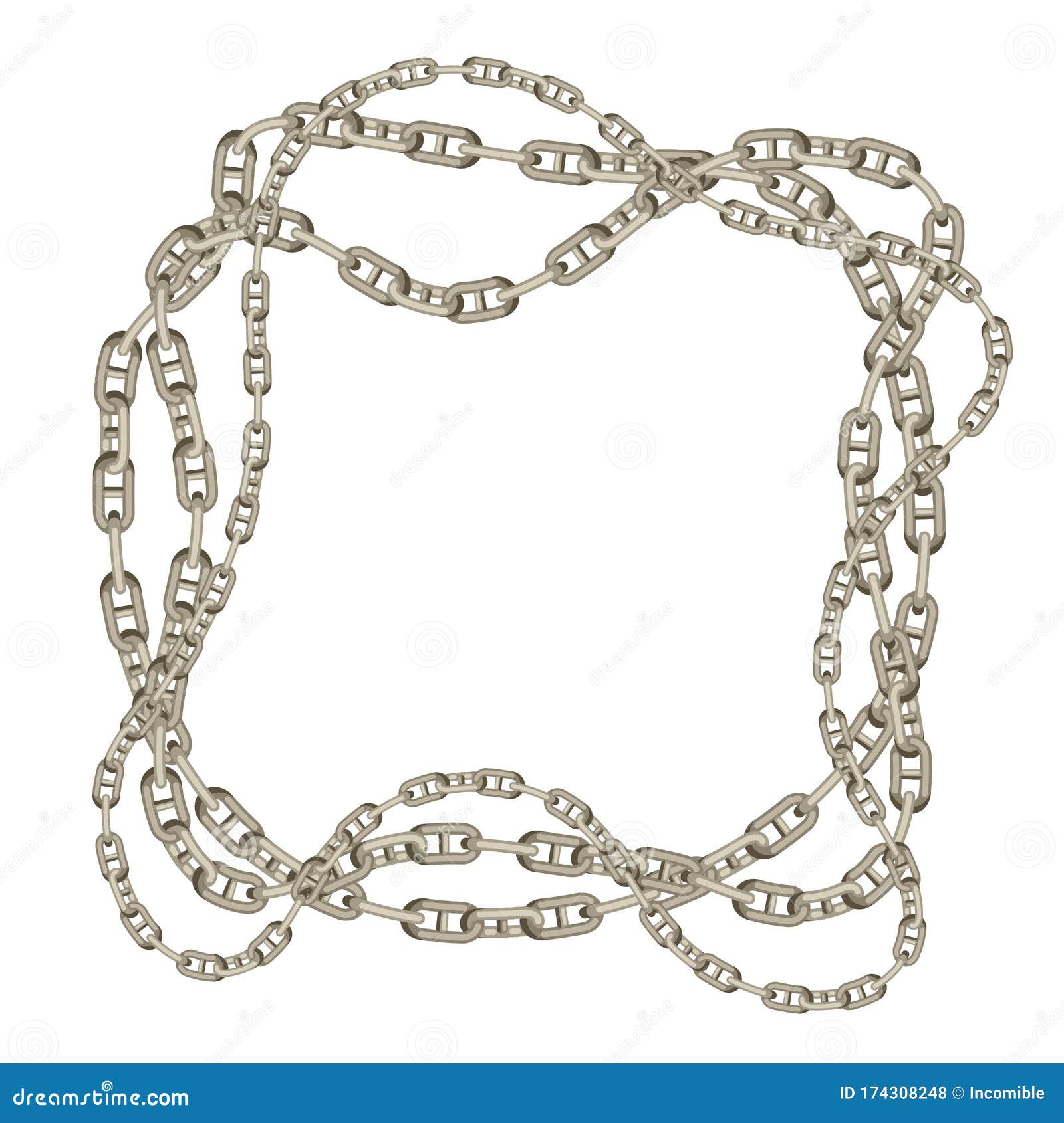 Frame with old chains. stock vector. Illustration of power - 174308248
