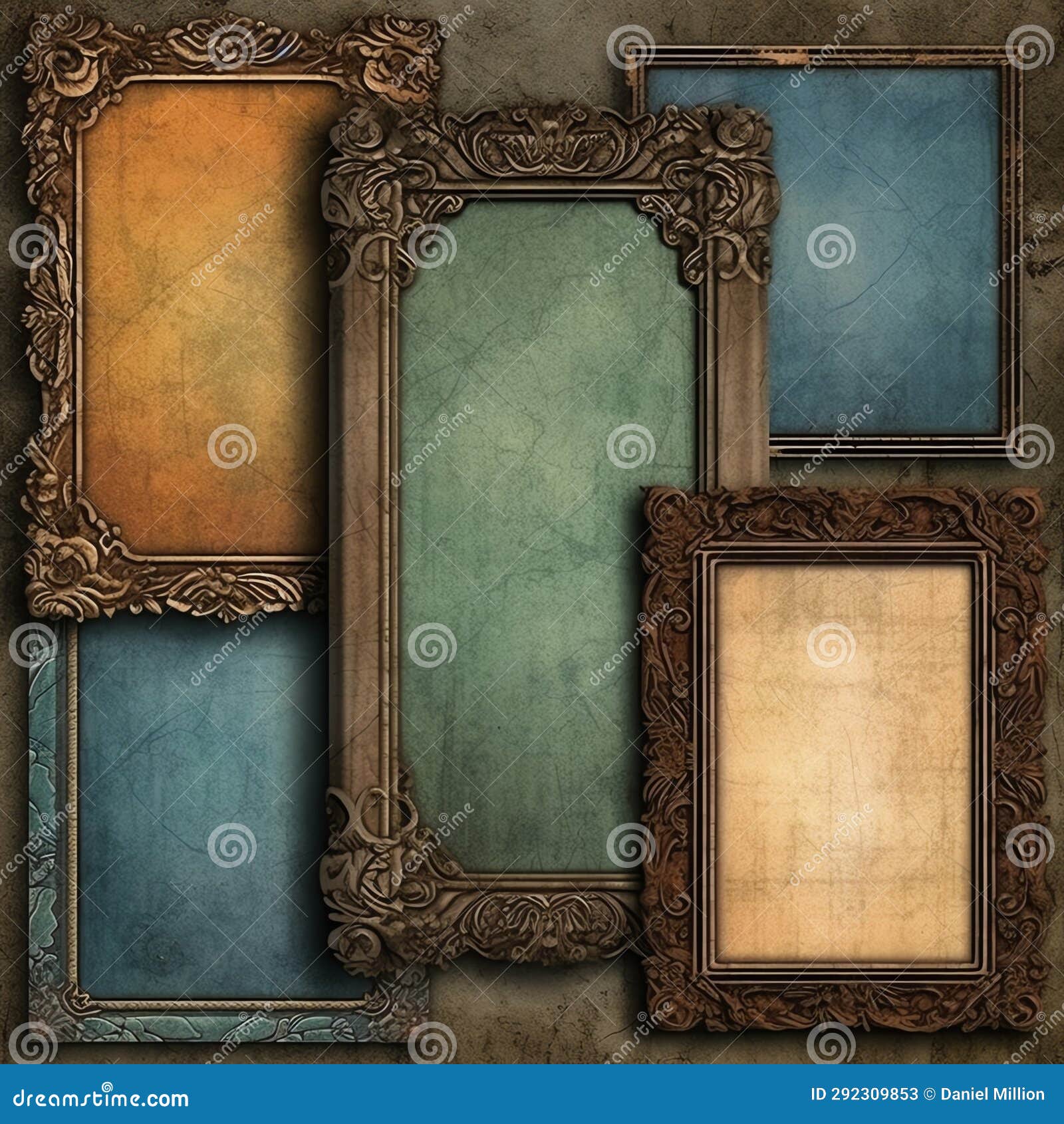 Frame Old Paper, Vintage Digital Paper Stock Illustration ...