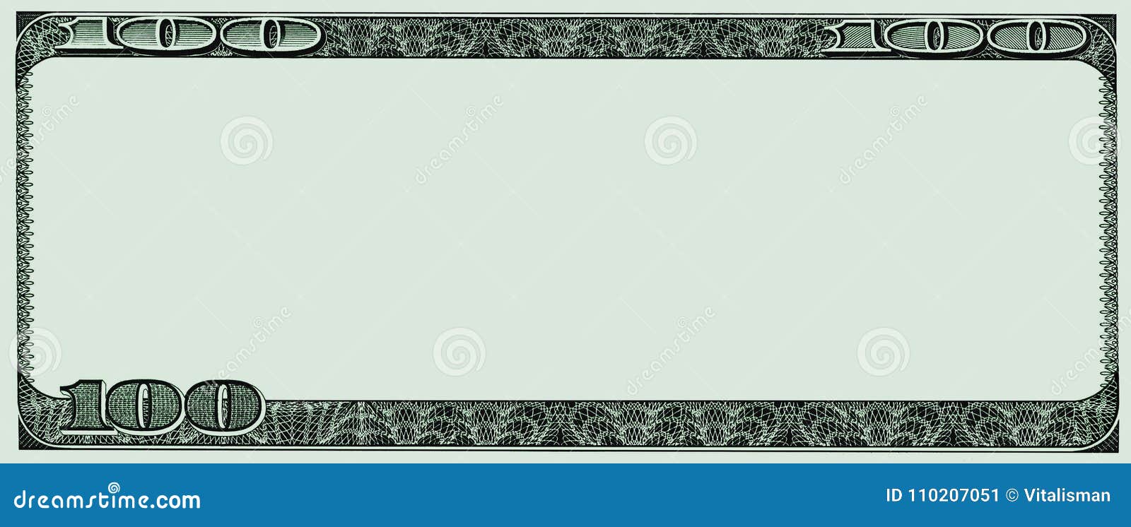 Frame from One Hundred Dollar Note Stock Illustration - Illustration of ...