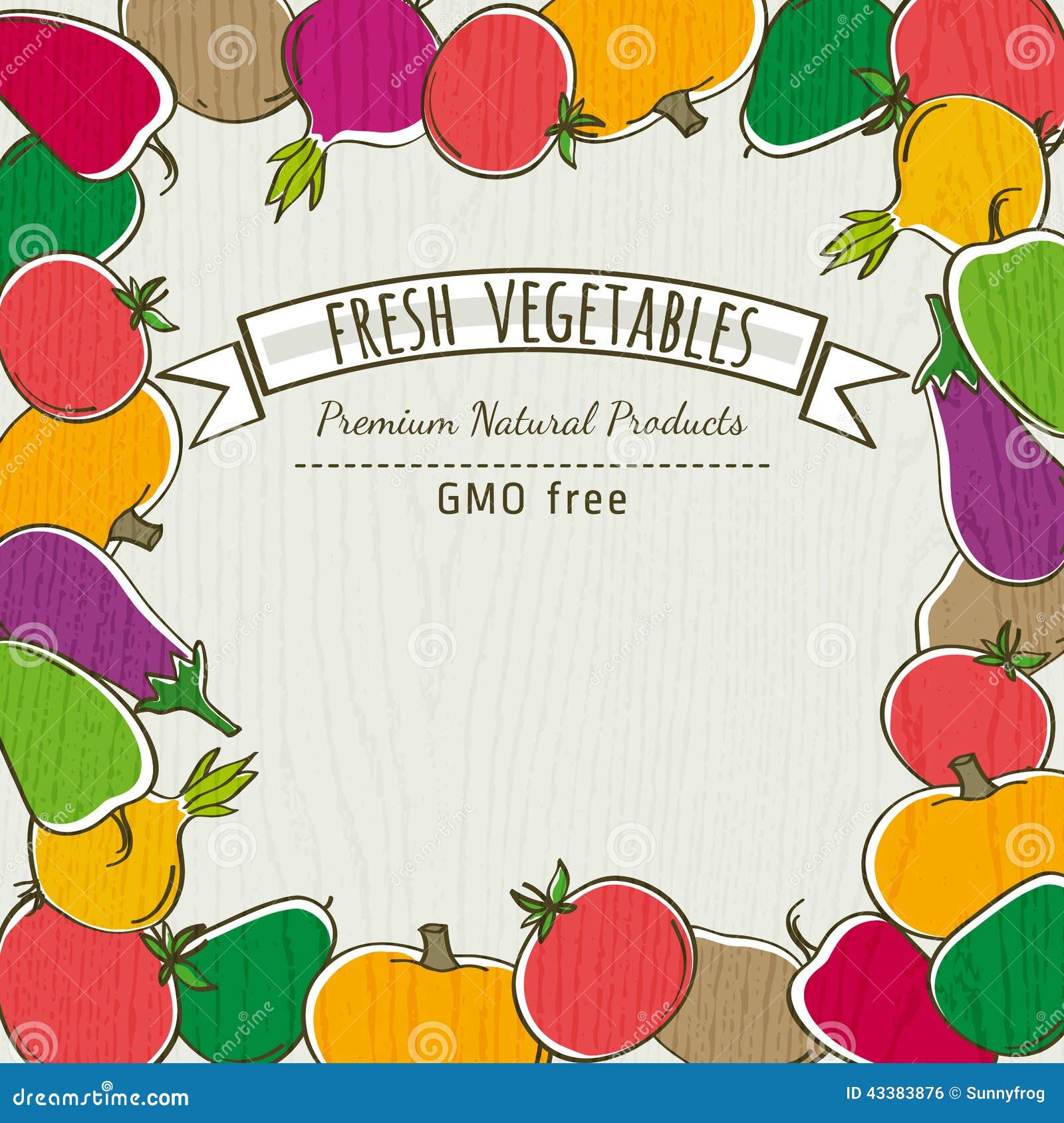 Frame of Organic Vegetable, Vector Stock Vector - Illustration of ...