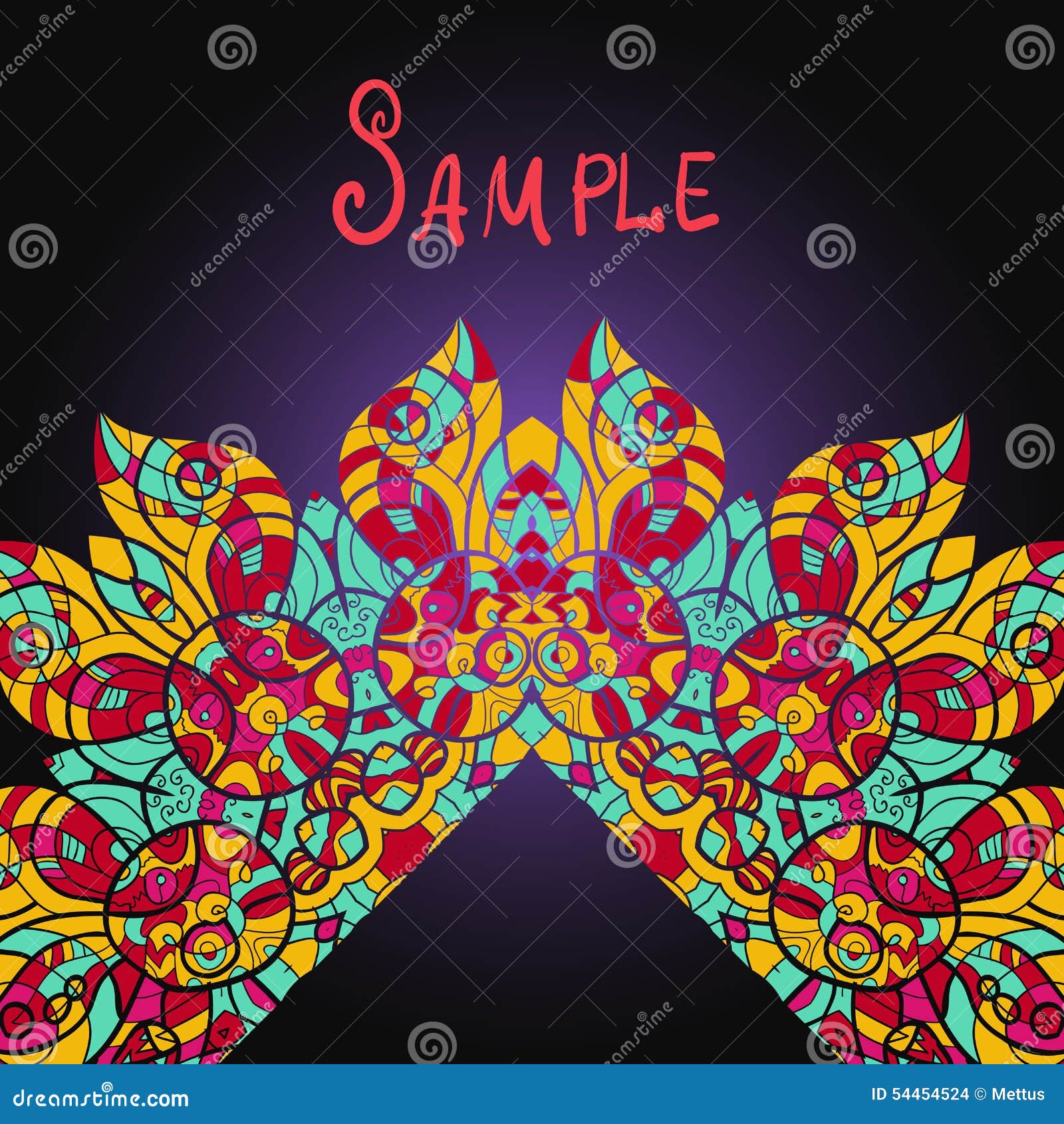 Frame of Ornate Mandala with Corner Made in Stock Vector - Illustration ...