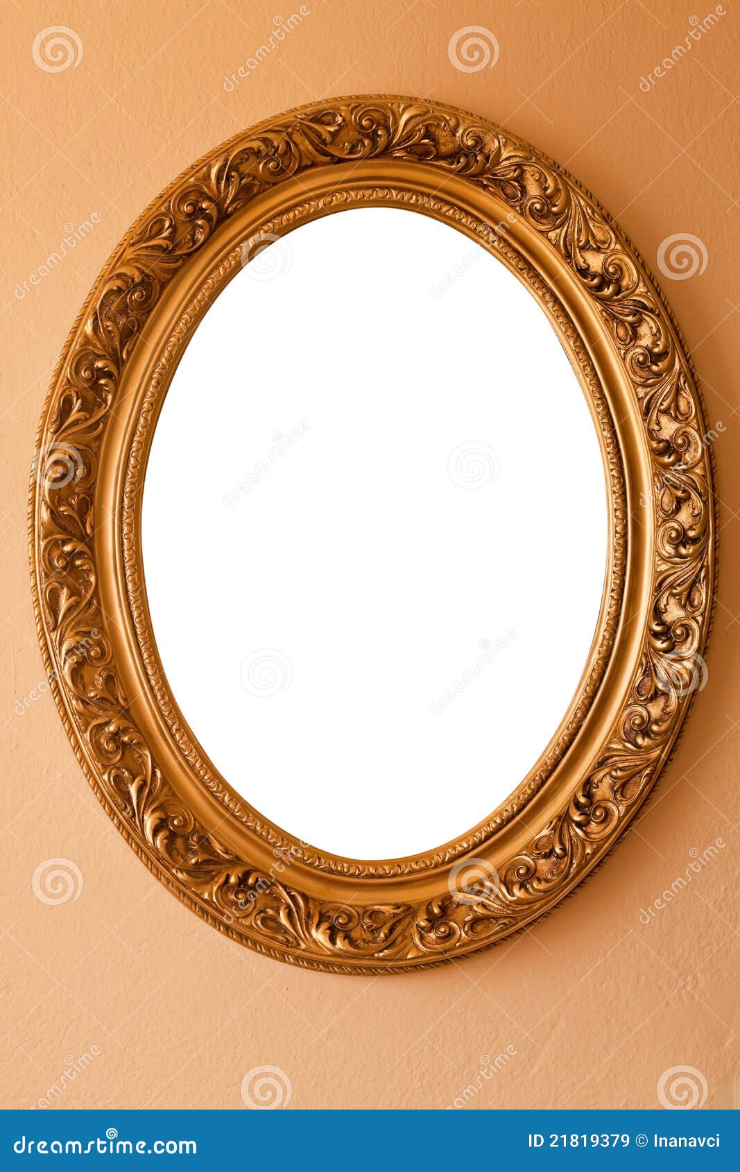 Frame oval dourado imagem de stock. Imagem de foto, pintura - 21819379