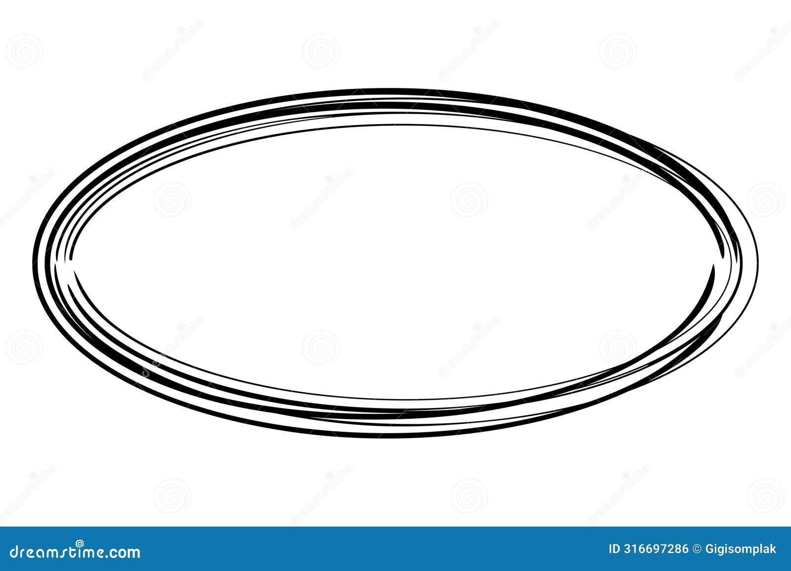 Frame Oval, Multiple Line, Simple Vector Hand Draw Sketch Stock Vector ...