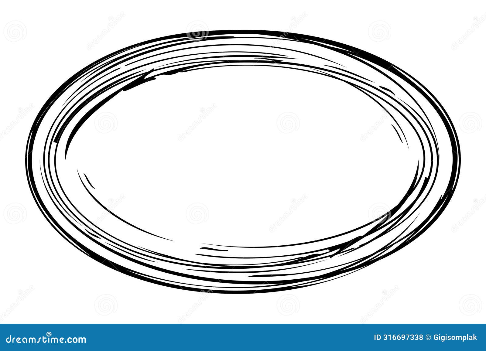 Frame Oval, Multiple Line, Simple Vector Hand Draw Sketch Stock Vector ...