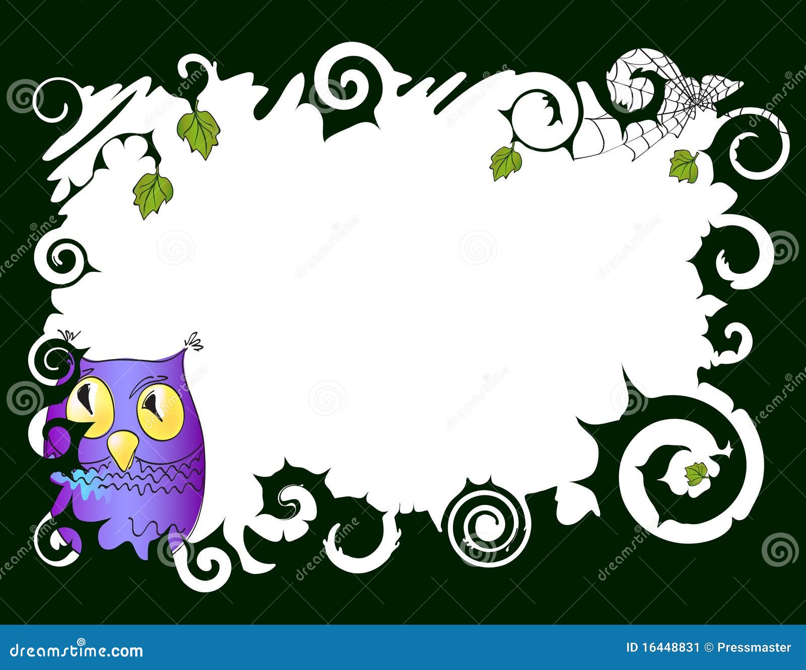 Frame with owl stock illustration. Illustration of collection - 16448831