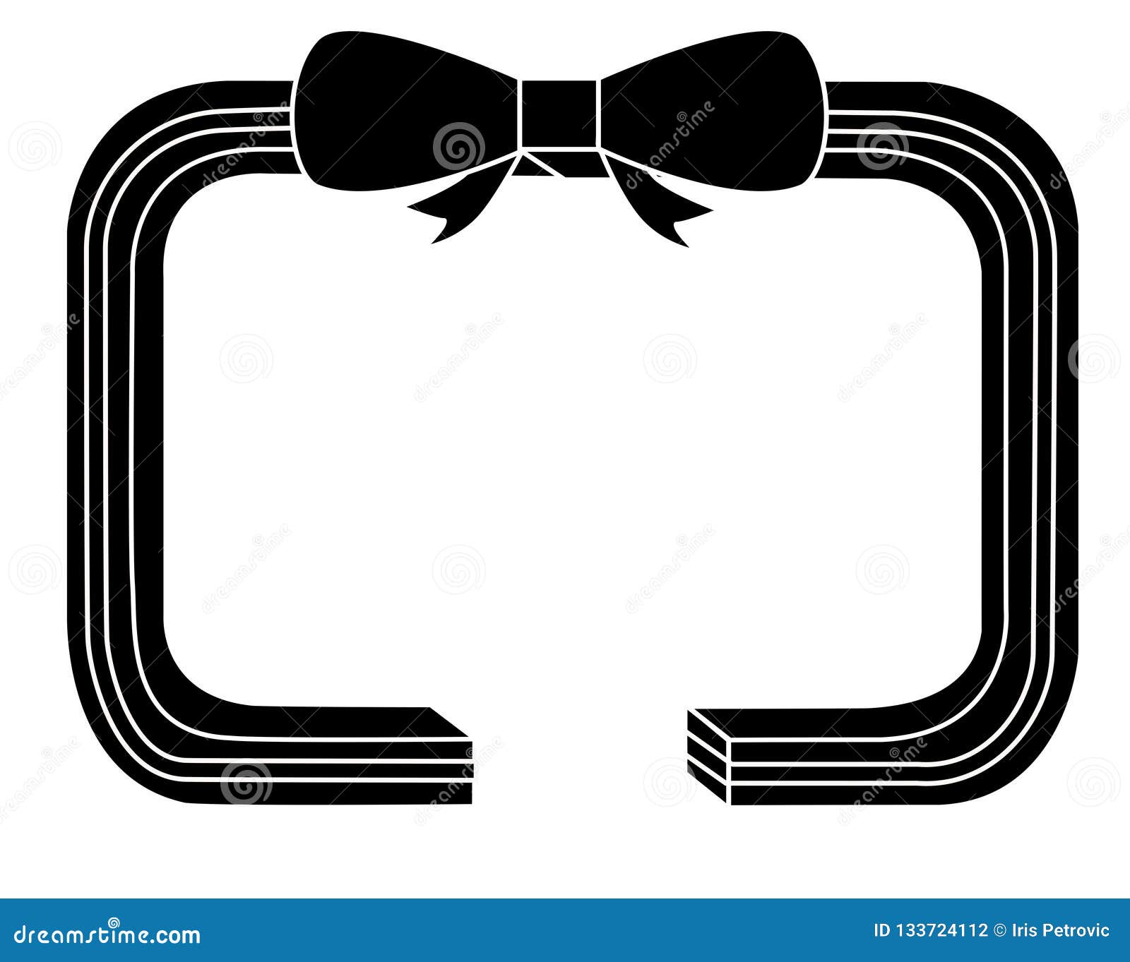 Frame - package with a bow stock illustration. Illustration of give ...