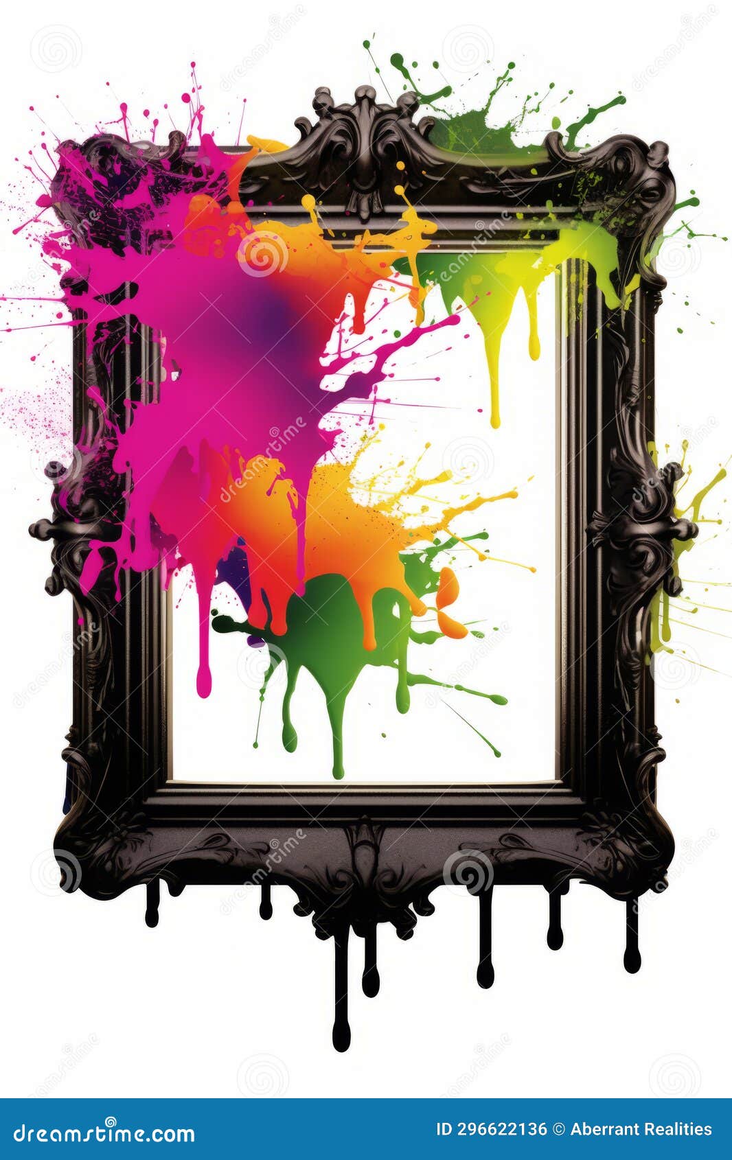 A Frame with Paint Splatters on it Stock Illustration - Illustration of ...
