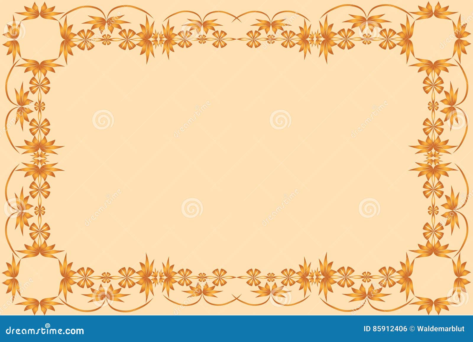 Frame of Painted Ornament on a Pale Background Stock Vector ...