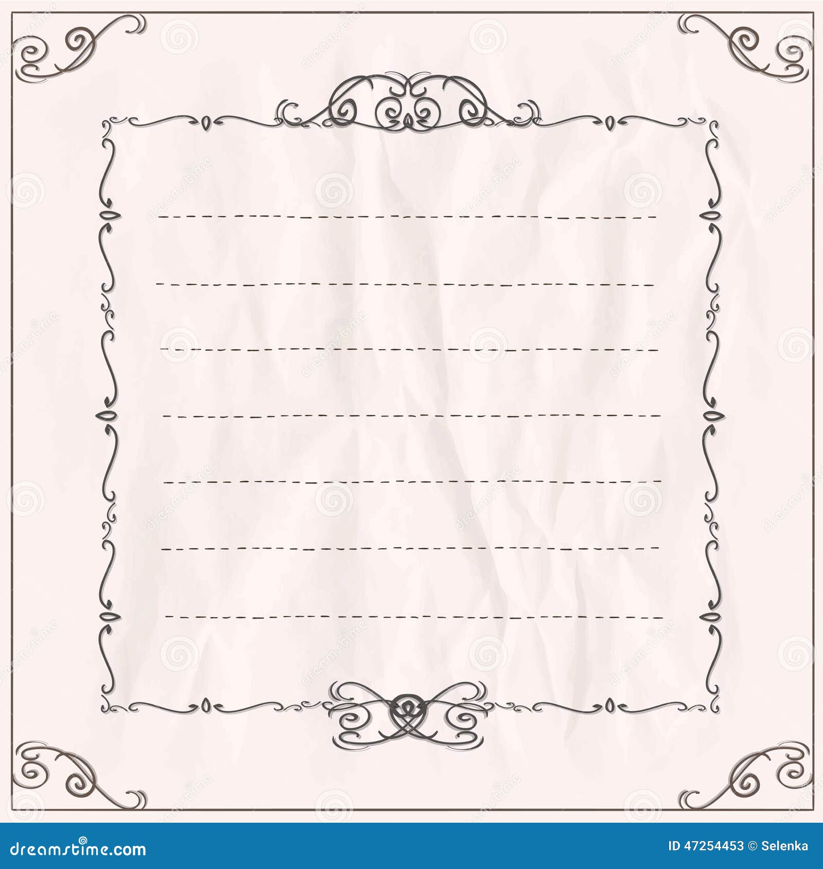 Frame on a Paper with Place for Text. Stock Vector - Illustration of ...