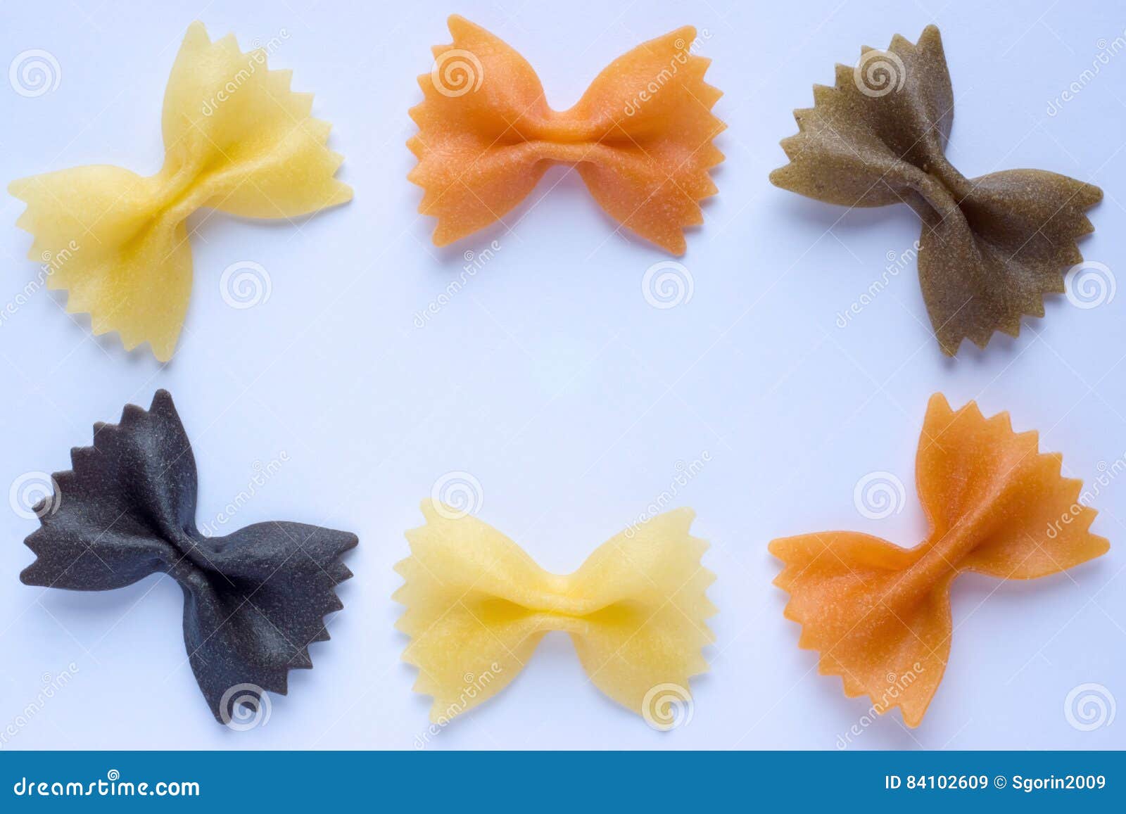 Frame of pasta bows stock image. Image of flour, eating - 84102609