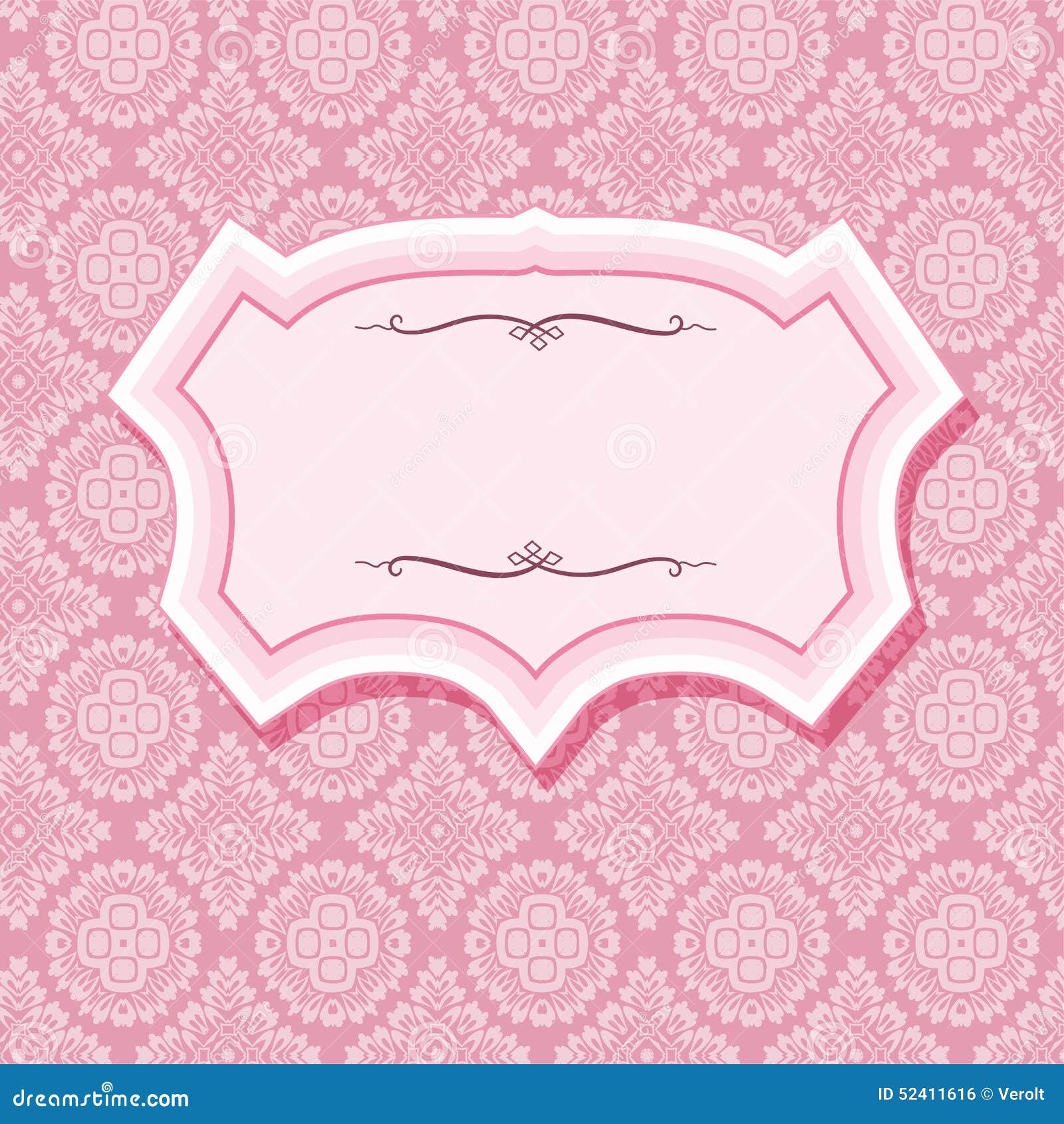 Frame on Patterns in Pastel Pink. Stock Illustration - Illustration of ...