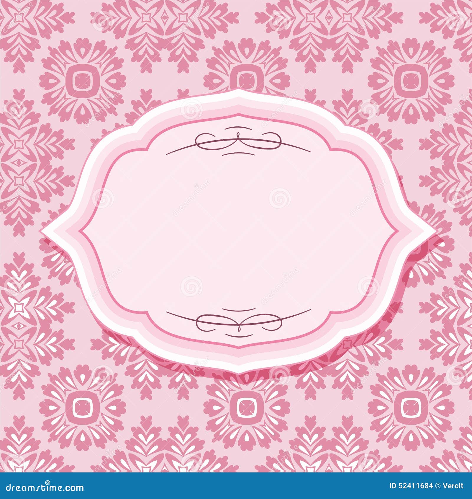 Frame on Patterns in Pastel Pink. Stock Illustration - Illustration of ...